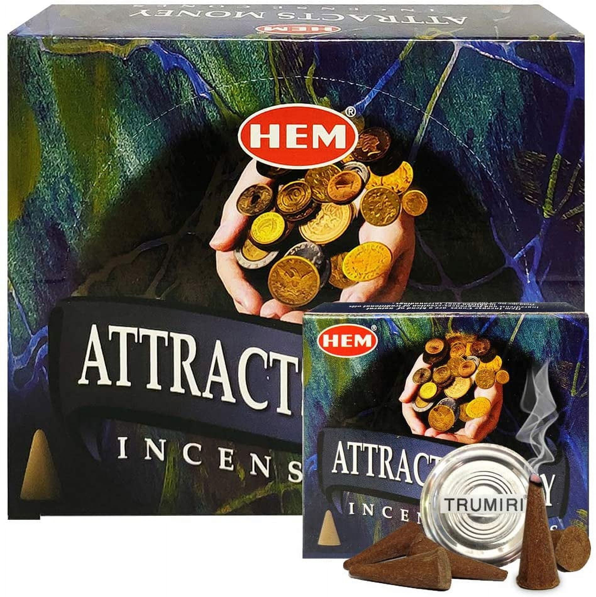 Attracts Money Incense Cones And Cone Incense Burner Bundle Insence ...