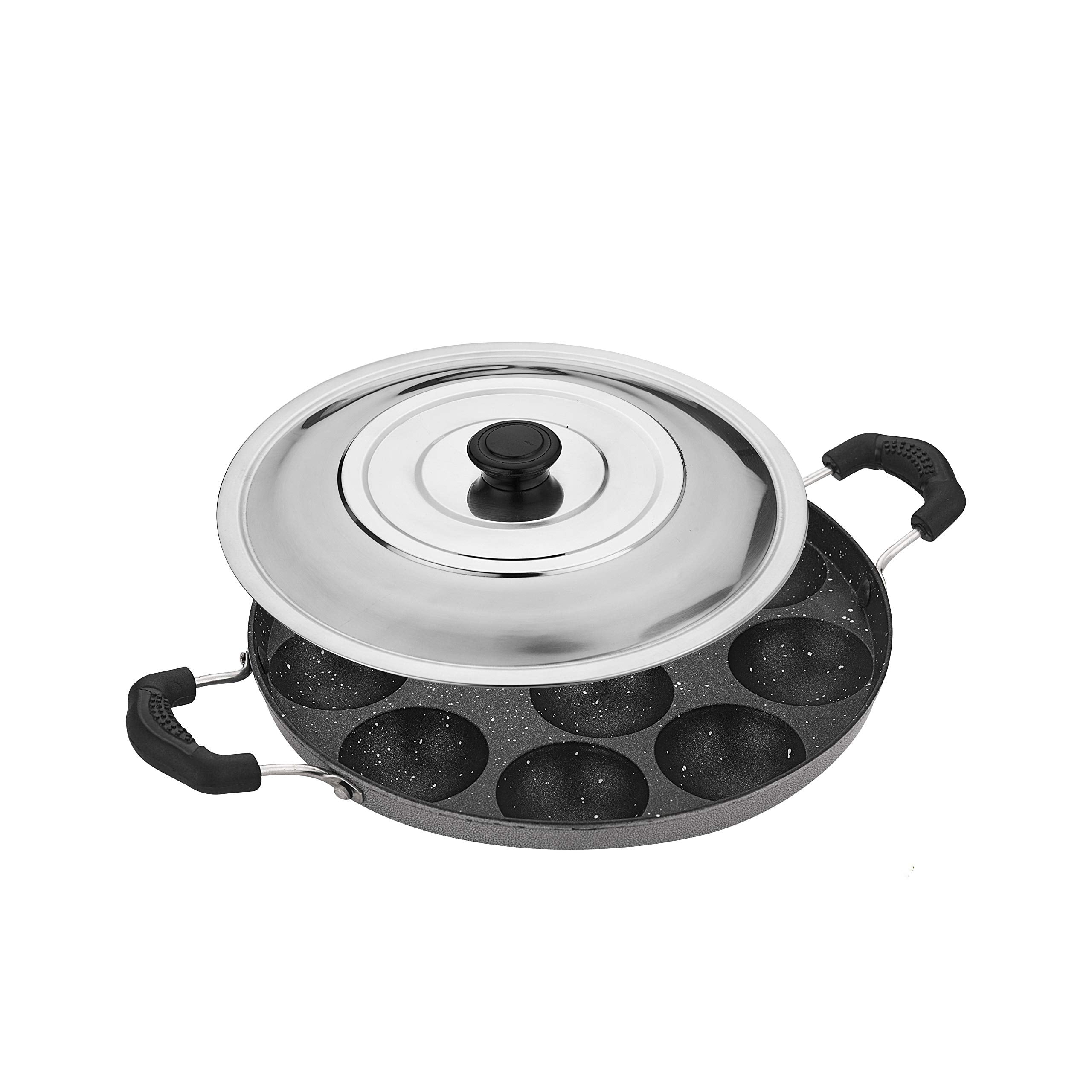 Attro Non-Stick Heavy Duty 12 Cavity Appam Patra Paniyarakkal Two Side ...