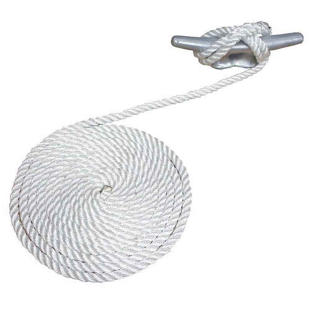 Attwood 10' Premium 3-Strand Twisted Nylon Dock Line, White - Walmart.com
