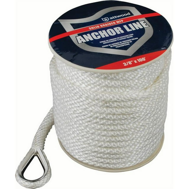 Attwood 11724-1 Solid Braid Multifilament Polypropylene Anchor Line ...