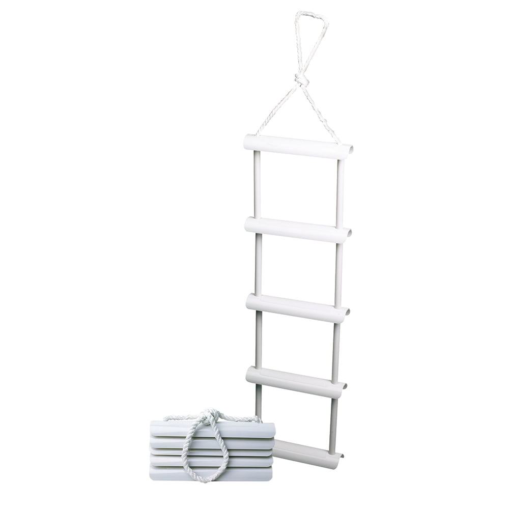 Attwood Marine 5-Step Boat Accessories, White Rope Step Ladder, 11865-4 ...