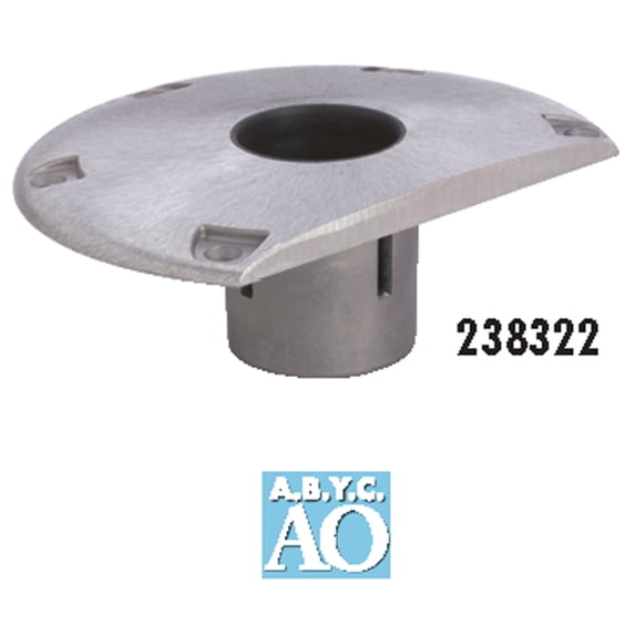Attwood 238 Series Socket Base, Aluminum, 9" D-Shaped, Clear-Coat ...