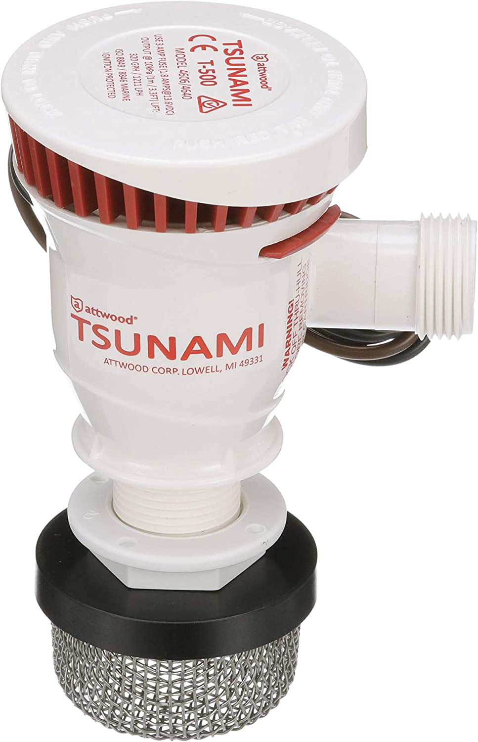 Attwood 4253-7 T-500 Tsunami Recirq Aerator Kit, Marine Boat Livewell ...