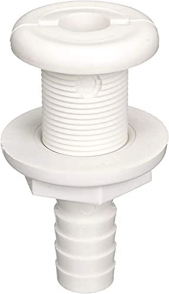 Attwood Marine 5/8" I.D. White Thermoplastic Resin Thru-Hull Connector ...