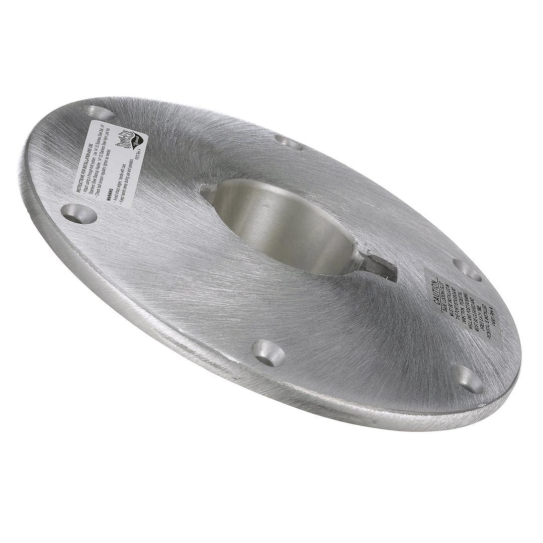 Attwood Wedge Base Plate, 9-Inch Round Brushed Aluminum Seat Mounting ...