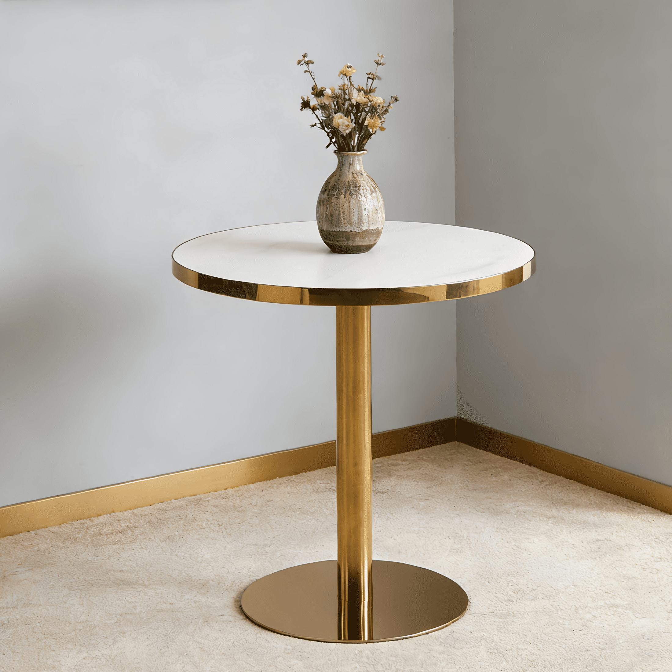 Atumcto 31.5" Mid-Century Modern Round Pedestal Dining Table, White MDF ...