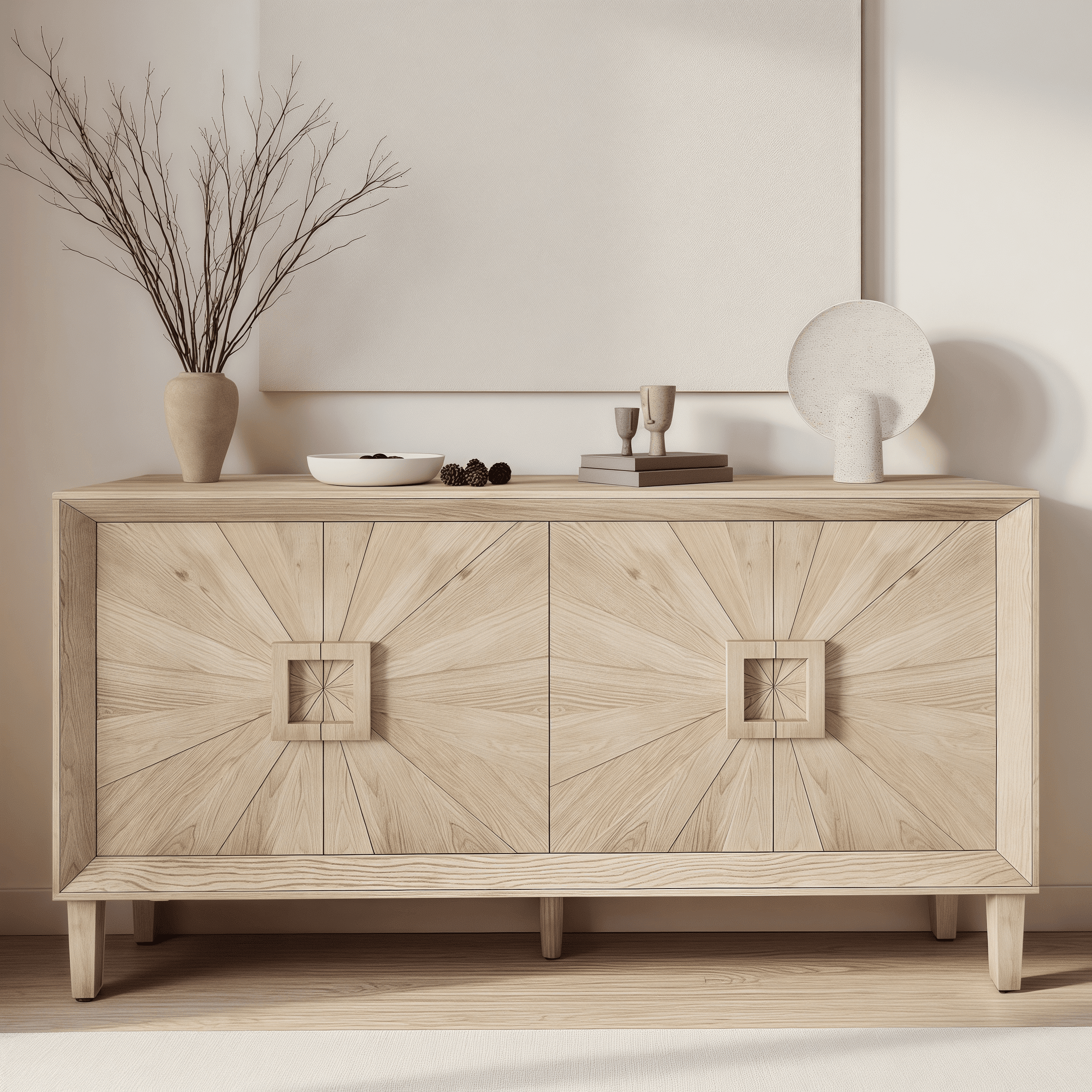 Atumcto 60" Rustic Farmhouse Buffet Sideboard Cabinet with Storage ...