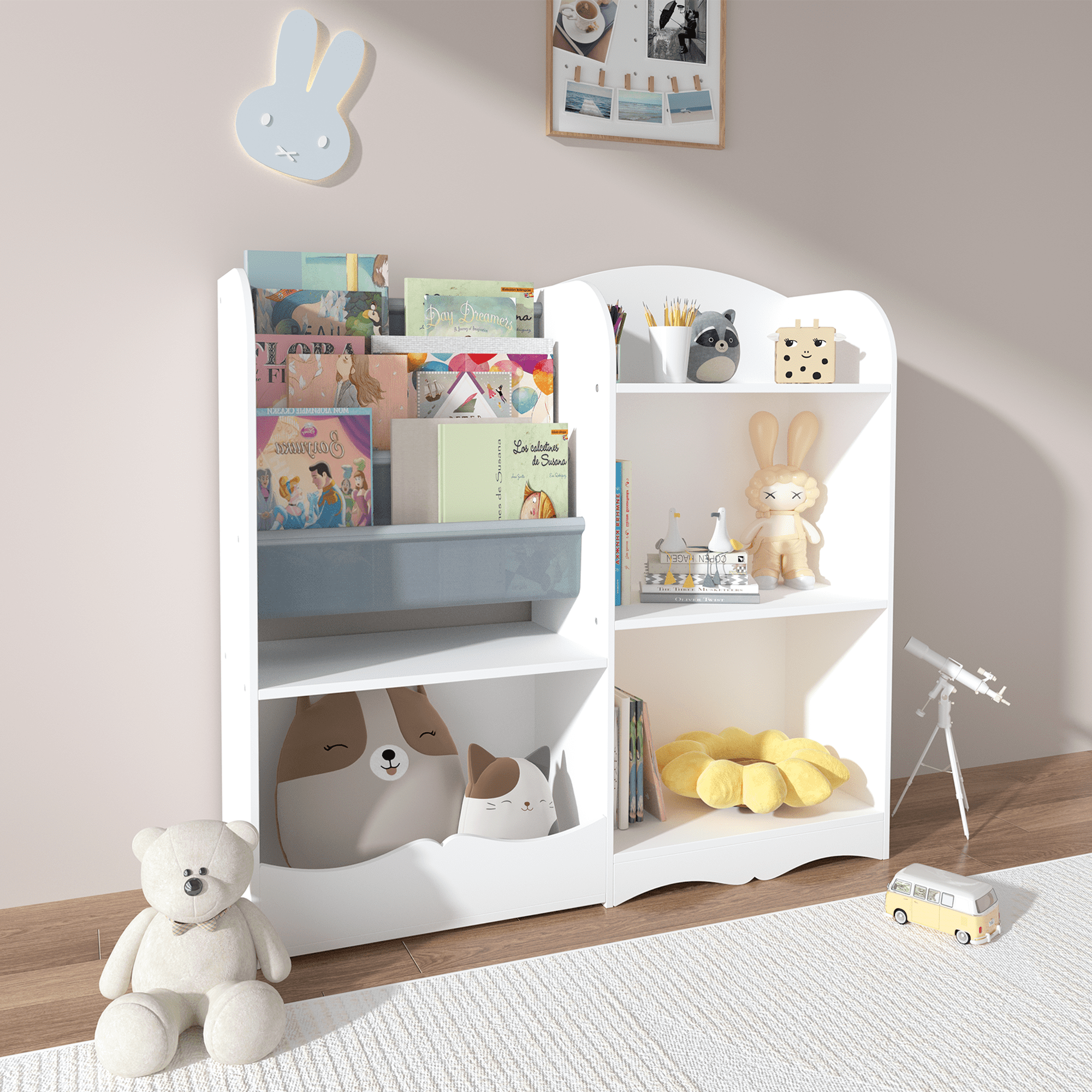 Atumcto Multi-Functional Kids Bookshelf and Toy Organizer: 3-Tier ...
