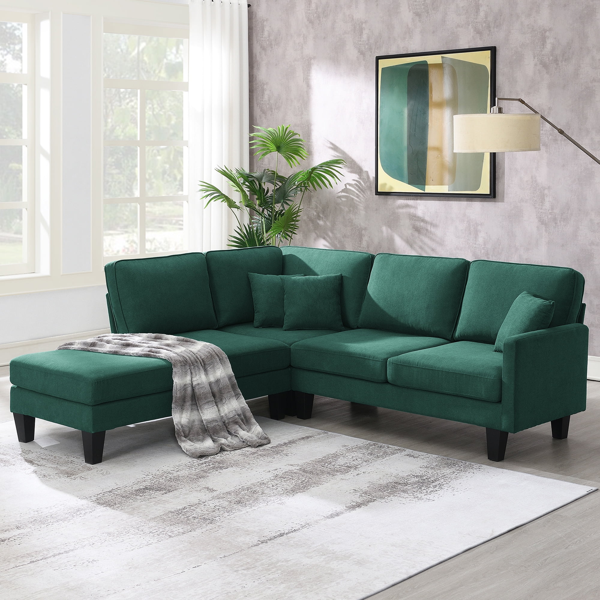Atumon 5-Seater L-Shaped Couch, Sectional Couch with Chaise Lounge and ...