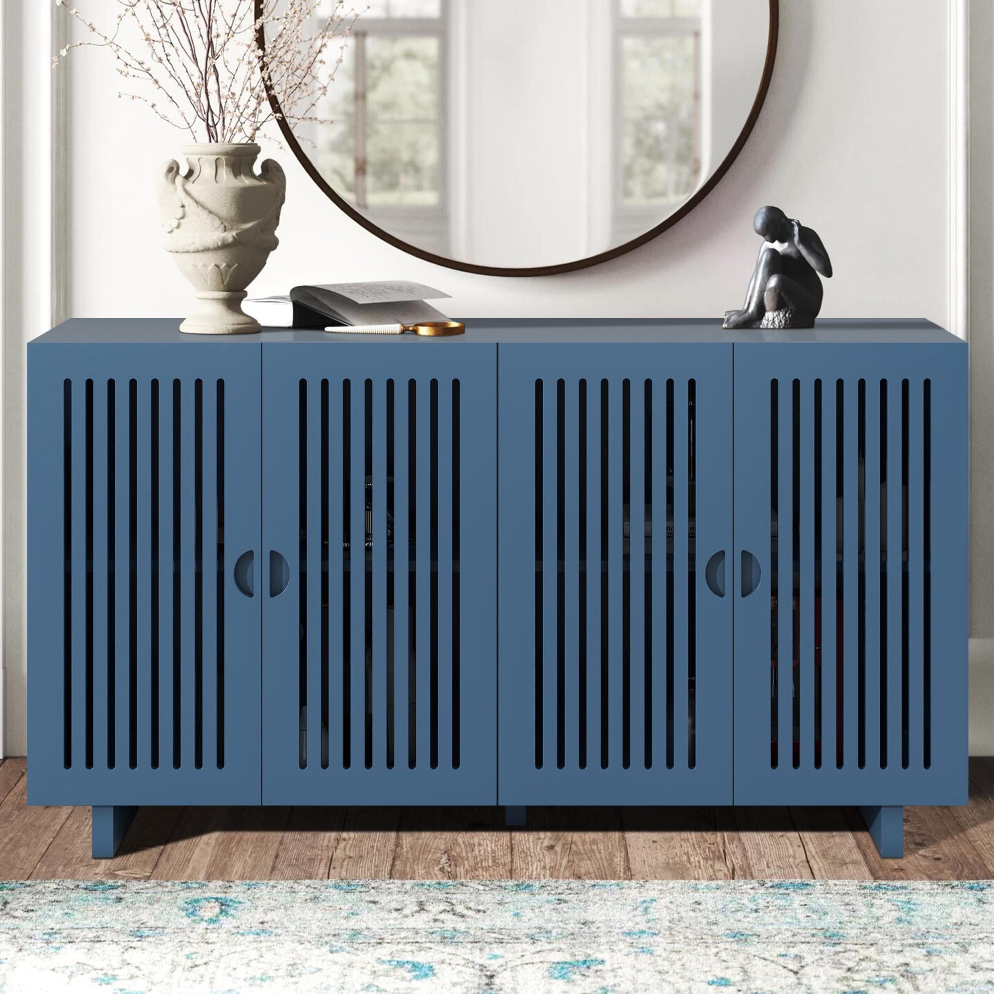 Atumon Buffet Sideboard Cabinet, Buffet Cabinet with 4 Hollow Doors ...