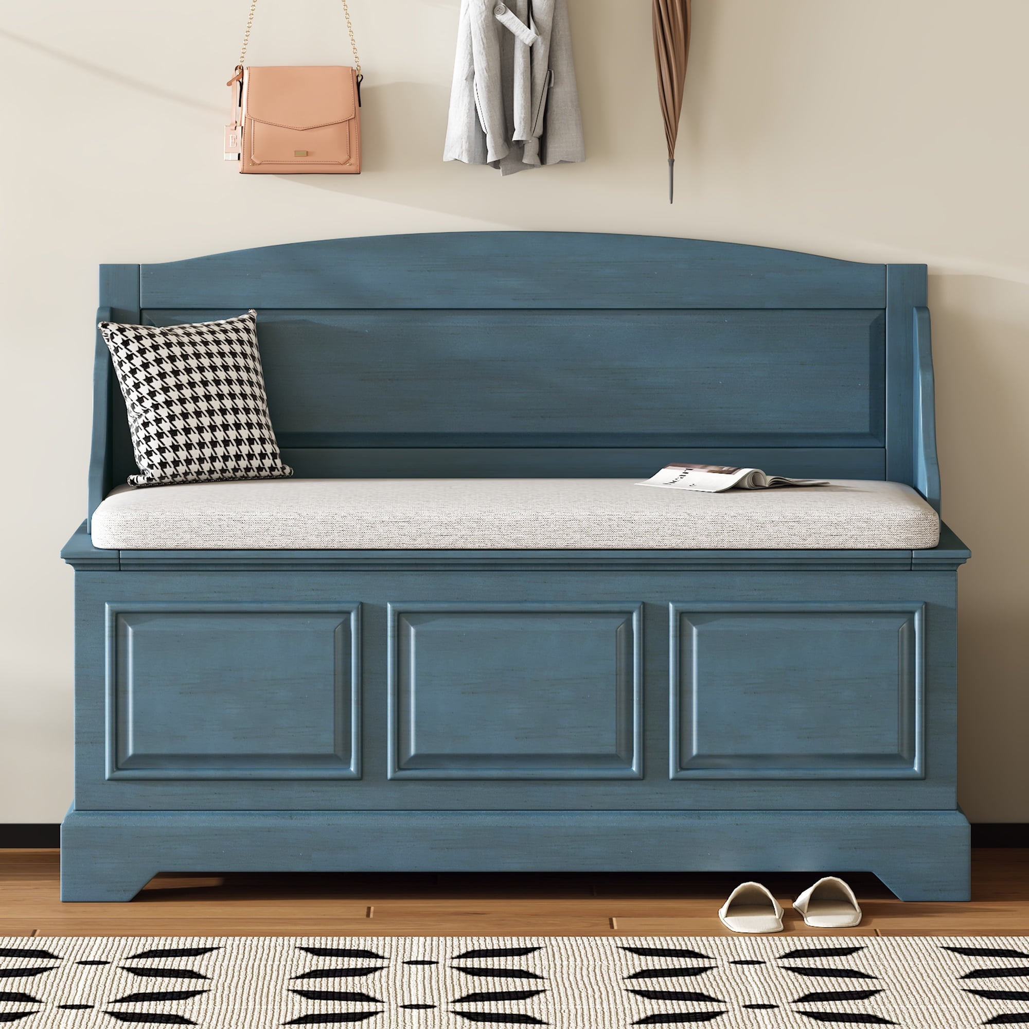 Atumon Storage Bench, Clamshell Entryway Bench, Shoe Bench with Hidden ...