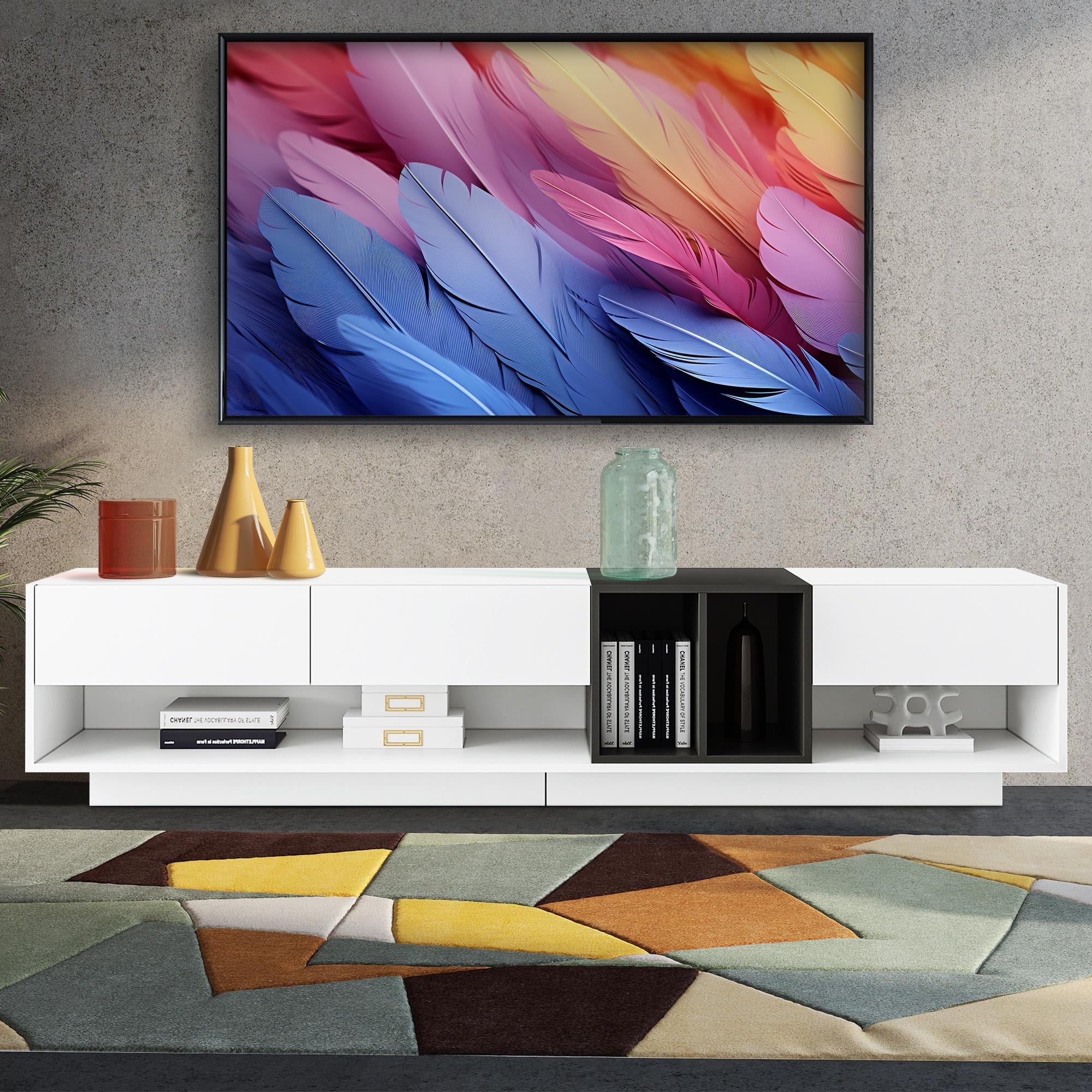 Atumon TV Stand with 3 Drawers, Modern Entertainment Center, TV Stand ...