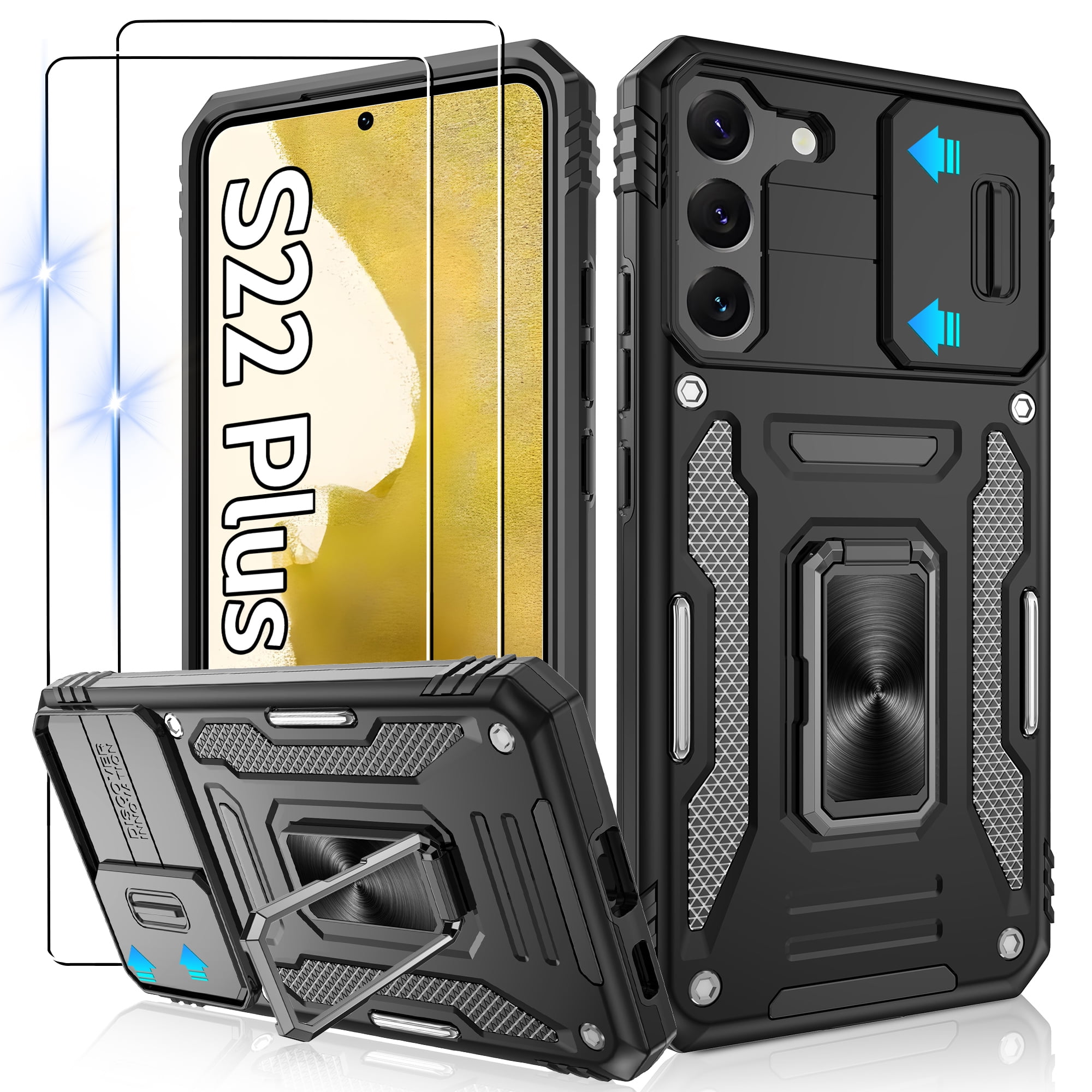 Atump for Galaxy S22 Plus Case with 2Pcs HD Screen Protector, Military ...