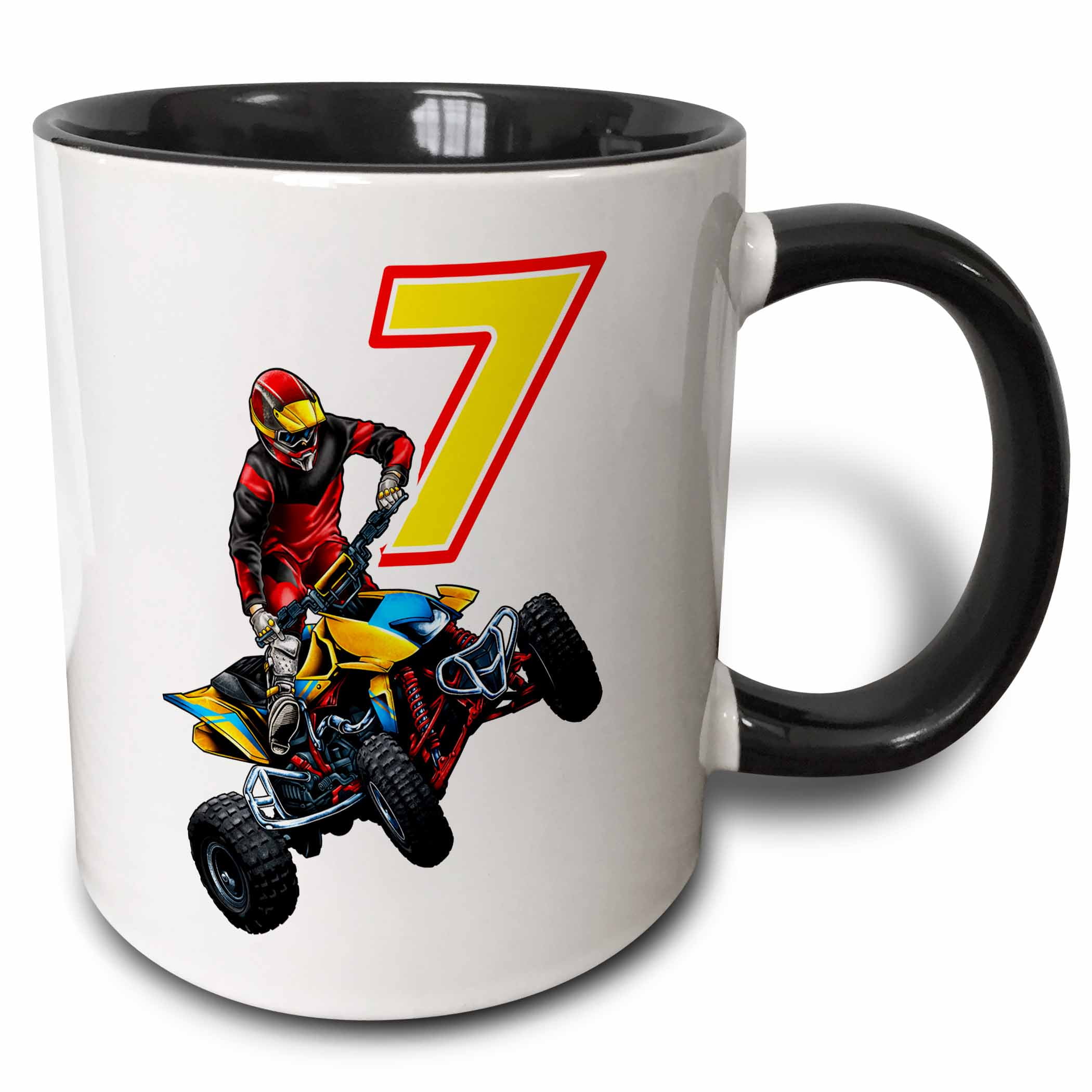 3drose, Atv 7th Birthday Seven Years Old Quad Bike Fan 7, 11oz Two-tone ...