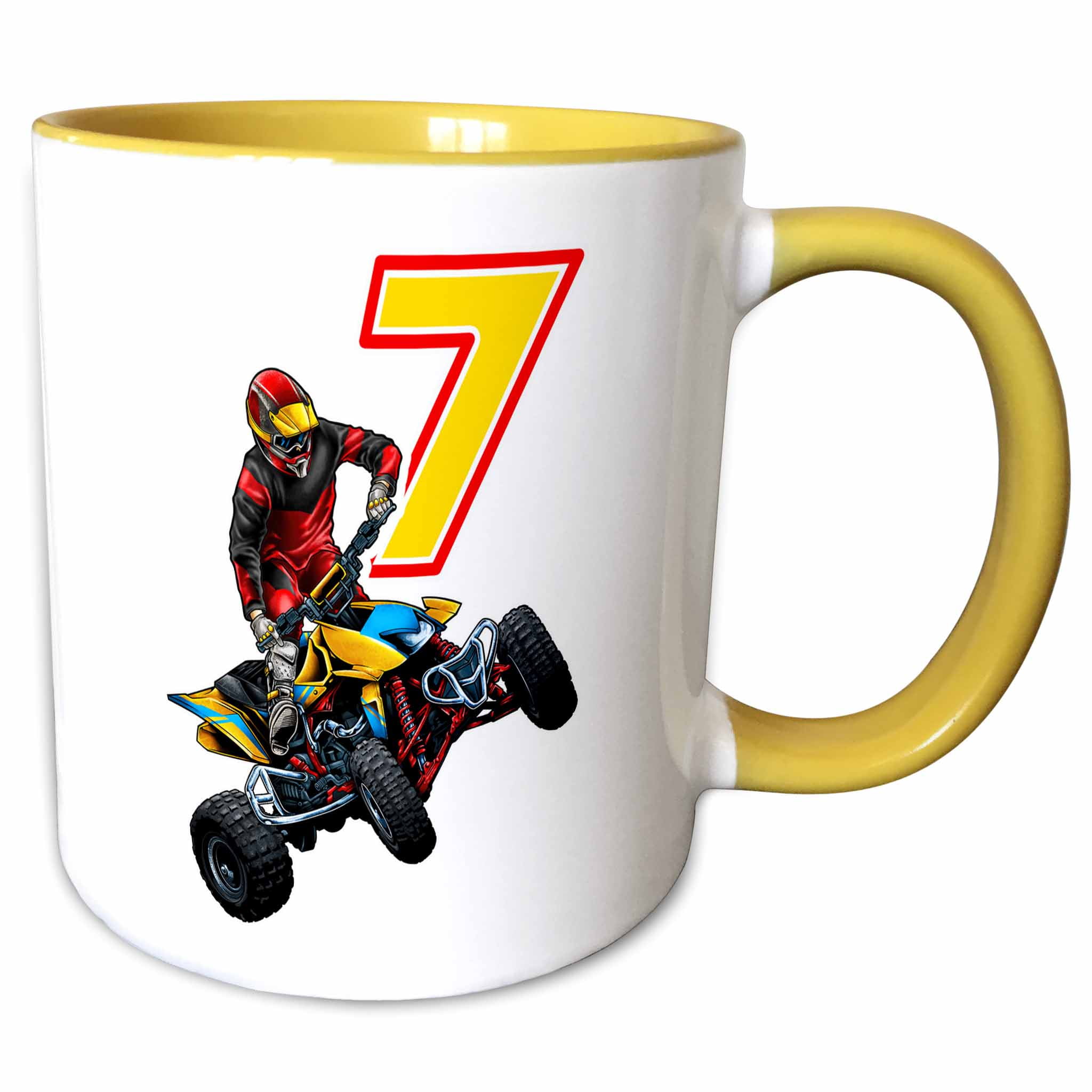 3drose, Atv 7th Birthday Seven Years Old Quad Bike Fan 7, 11oz Two-tone ...