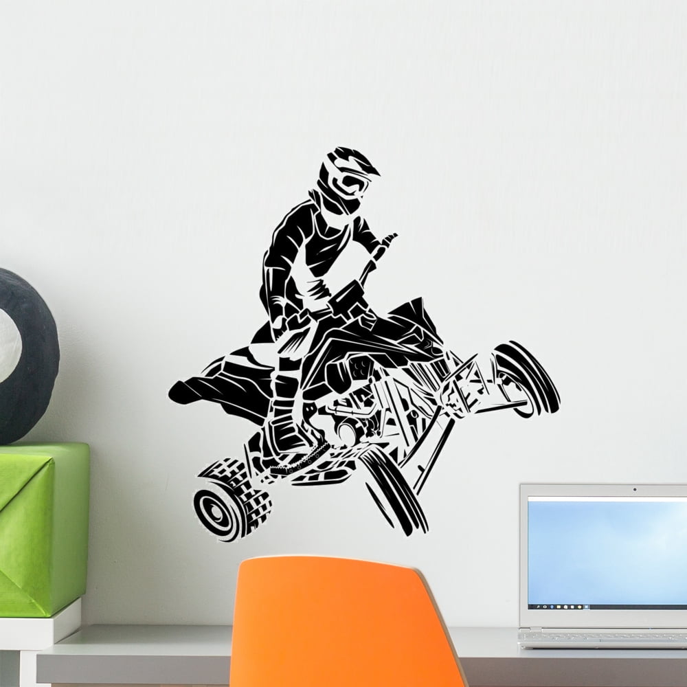 Atv Moto Rider Wall Decal by Wallmonkeys Peel and Stick Graphic (18 in ...