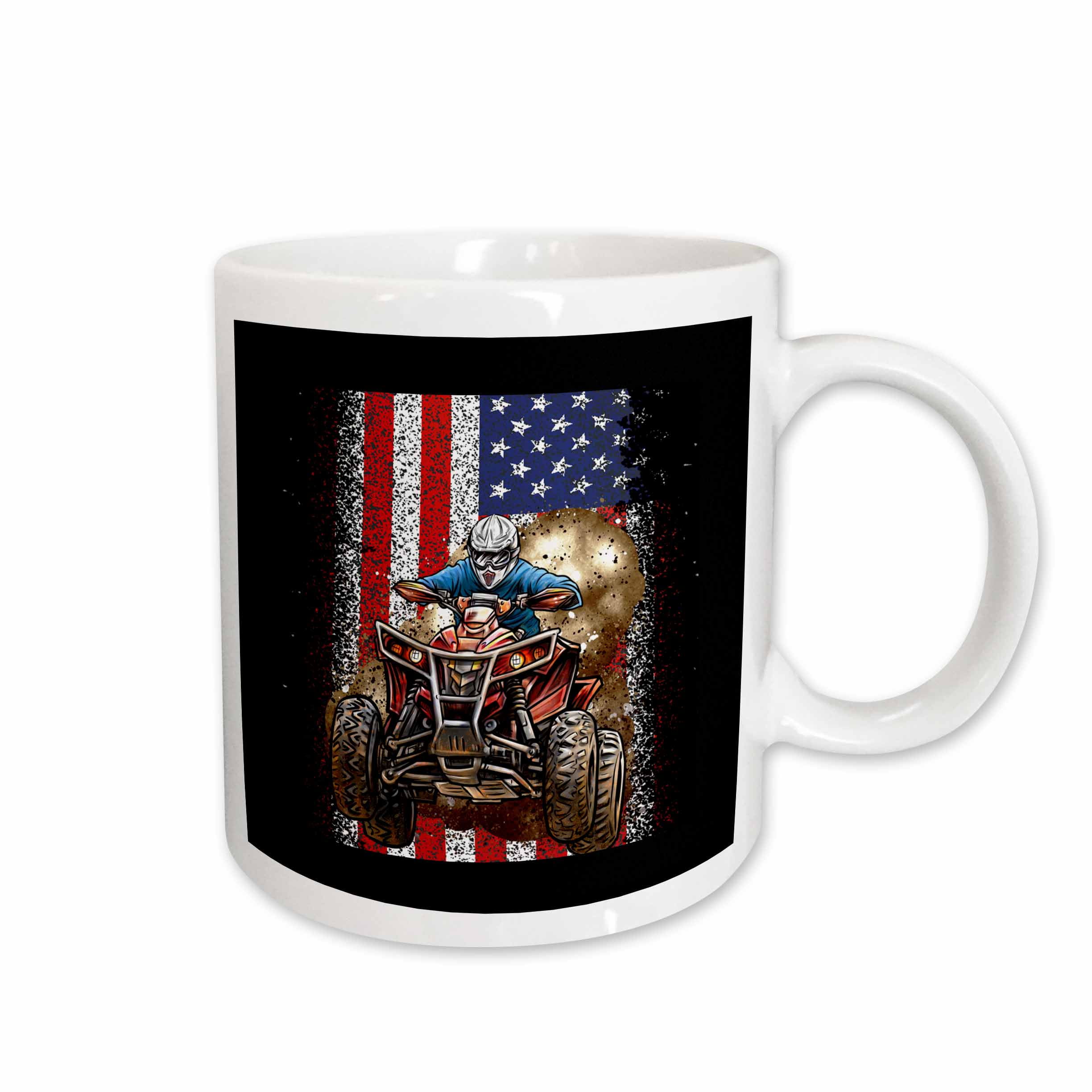 3drose, Atv Quad Offroad with United States Flag America, 15oz Mug ...