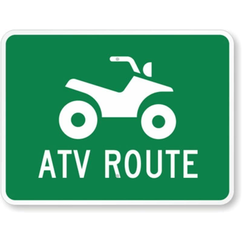 Atv Route Graphic Weatherproof Metal Aluminum Sign SIZE: 12" x 16 ...
