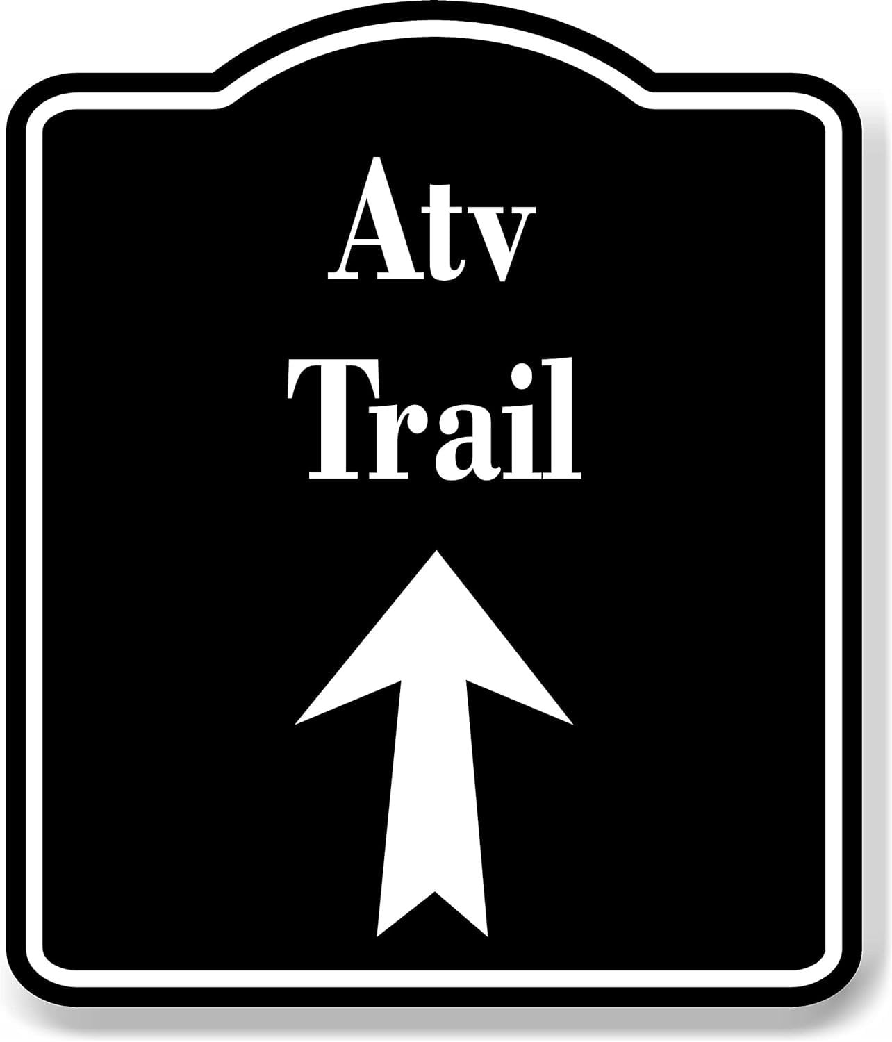 Atv Trail Up Arrow BLACK Aluminum Composite Sign, 20"x24" - Walmart.com