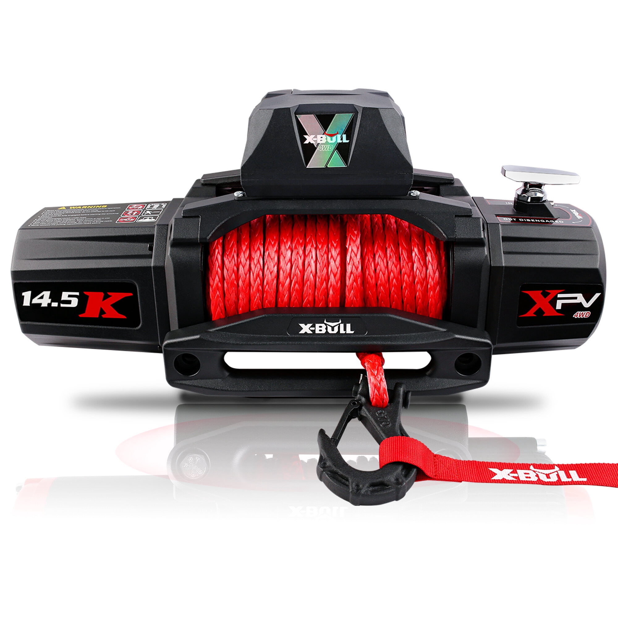 Atv Winch, X-BULL Electric Winch XPV 14500 LBS 12V Synthetic Red Rope ...