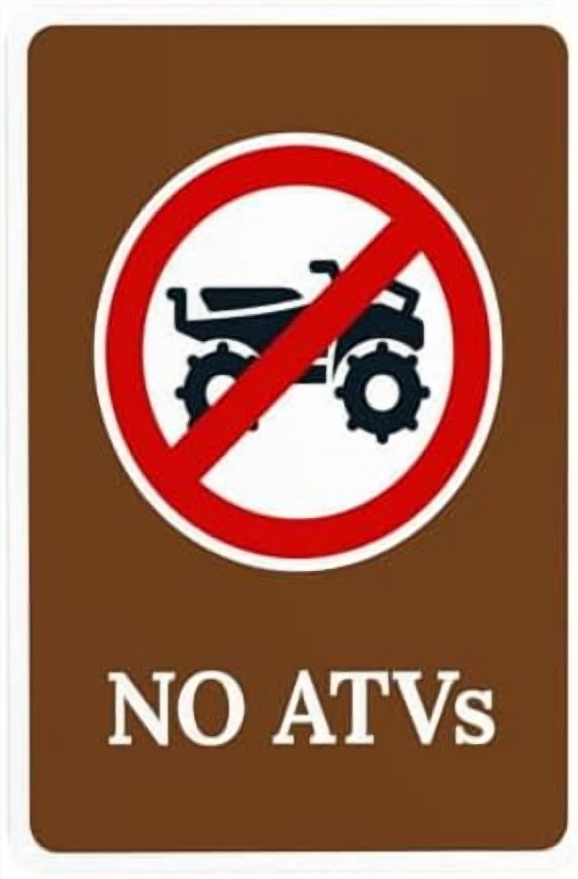 No Atvs With Prohibited Symbol Warning Sign, Rules Security Metal Signs ...