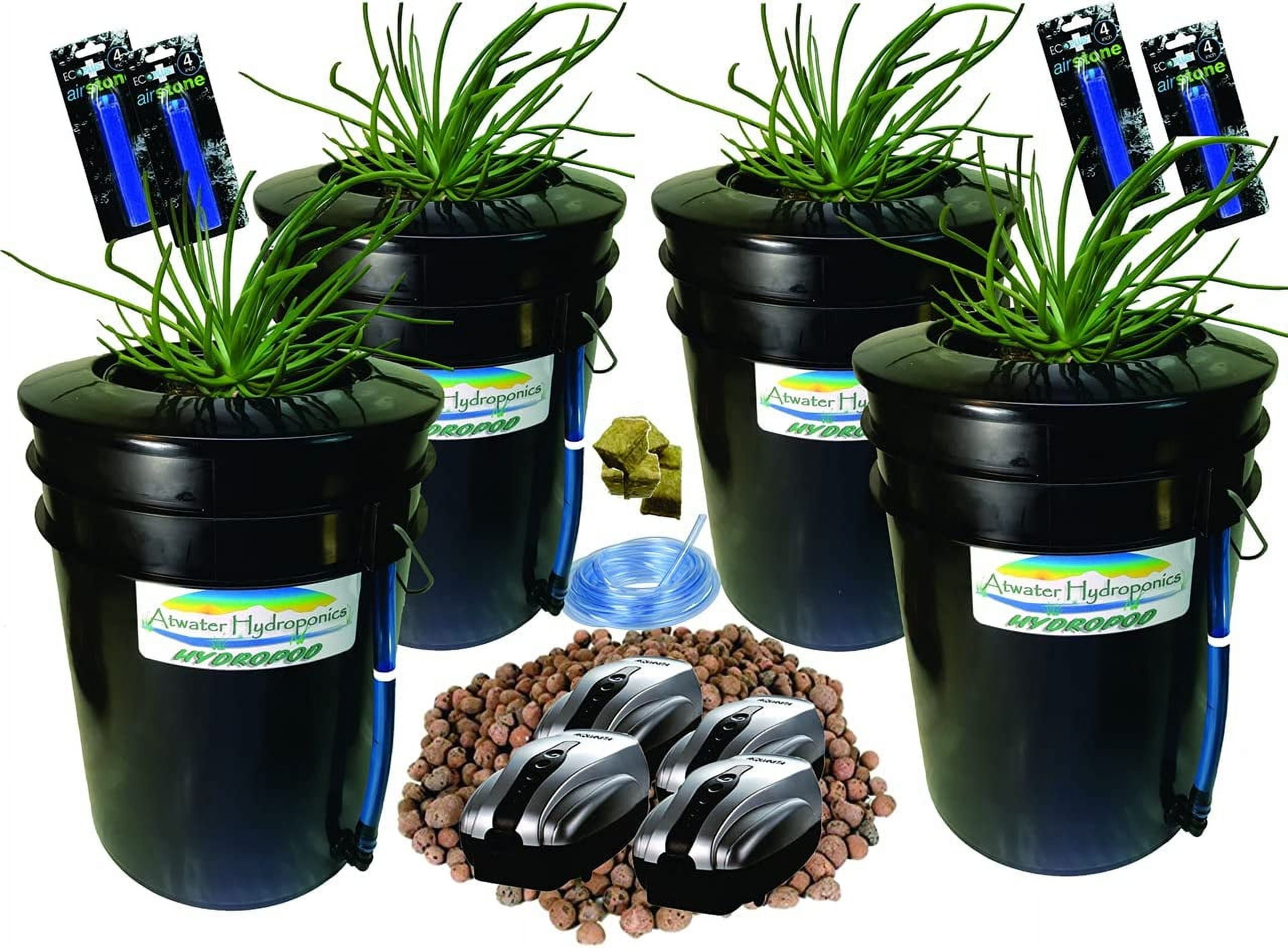 The Atwater HydroPod - Standard (4 SITE w/ 8" Baskets) A/C Powered Dual DWC Deep Water Culture ...