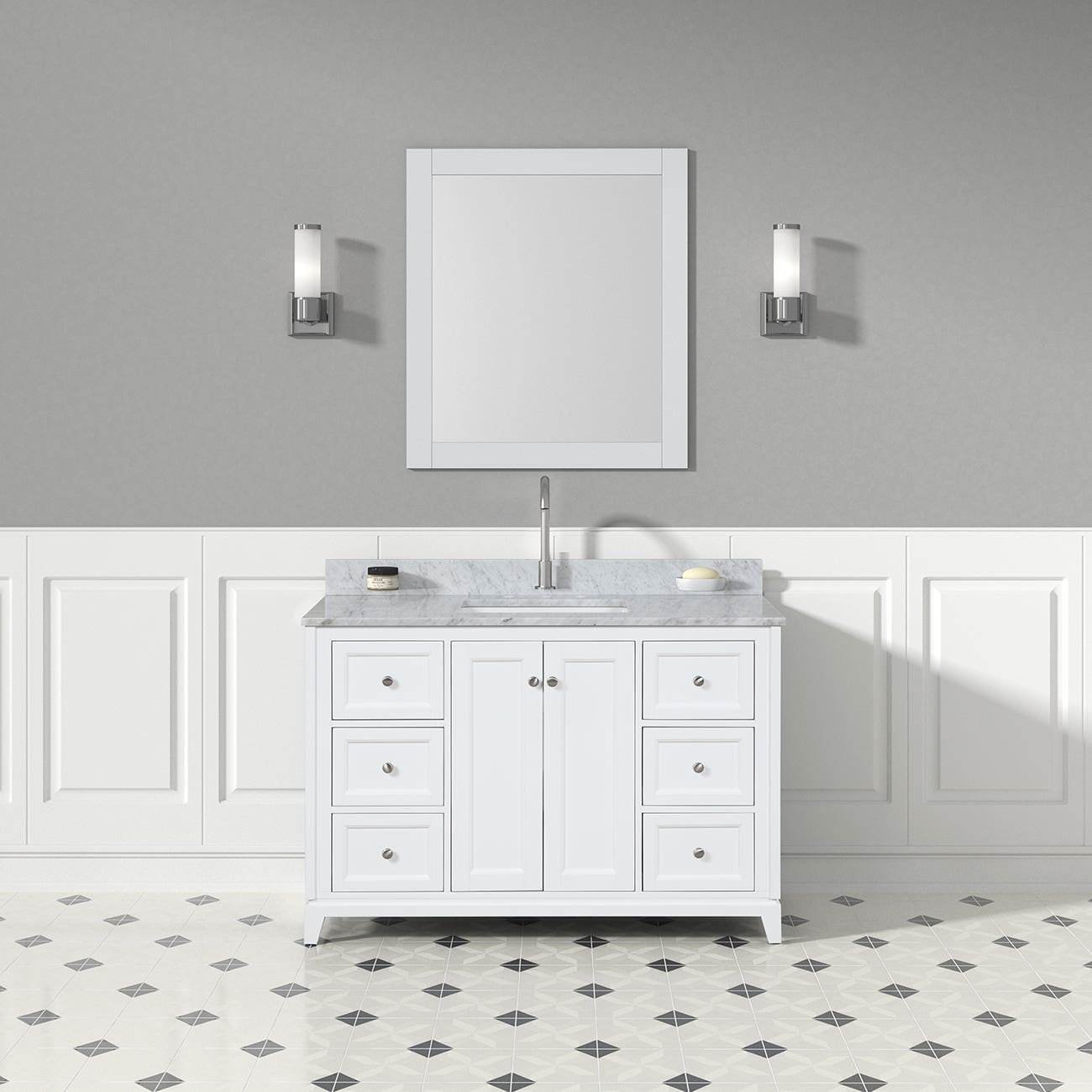 Atwell 48 Inch Modern Console Vanity with Rectangular Undermount Sink ...