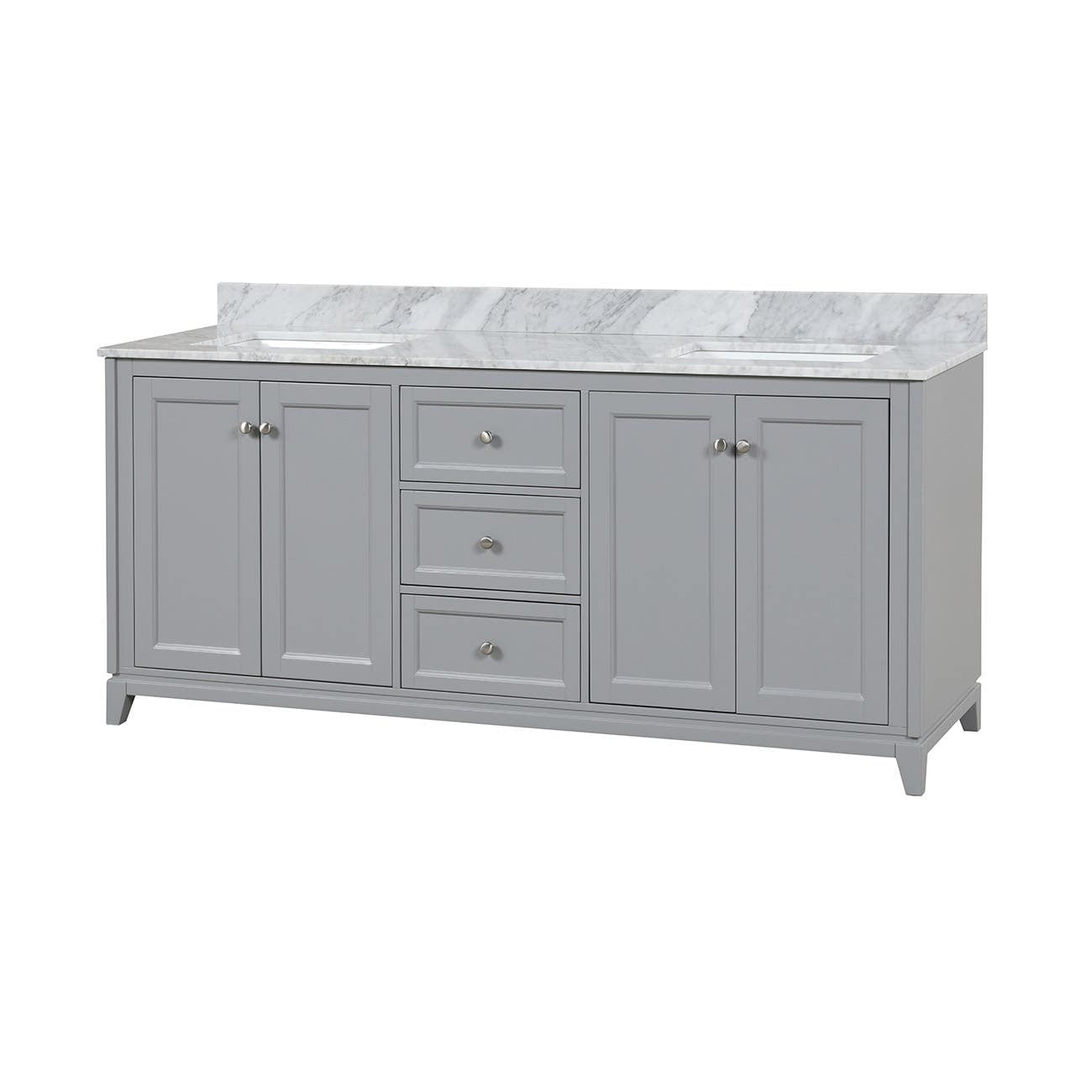Atwell 72 Inch Modern Double Console Vanity with Rectangular Undermount ...
