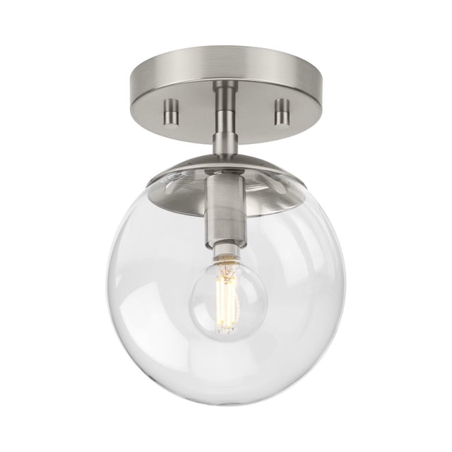Atwell Collection One-Light Brushed Nickel Mid-Century Modern Semi ...