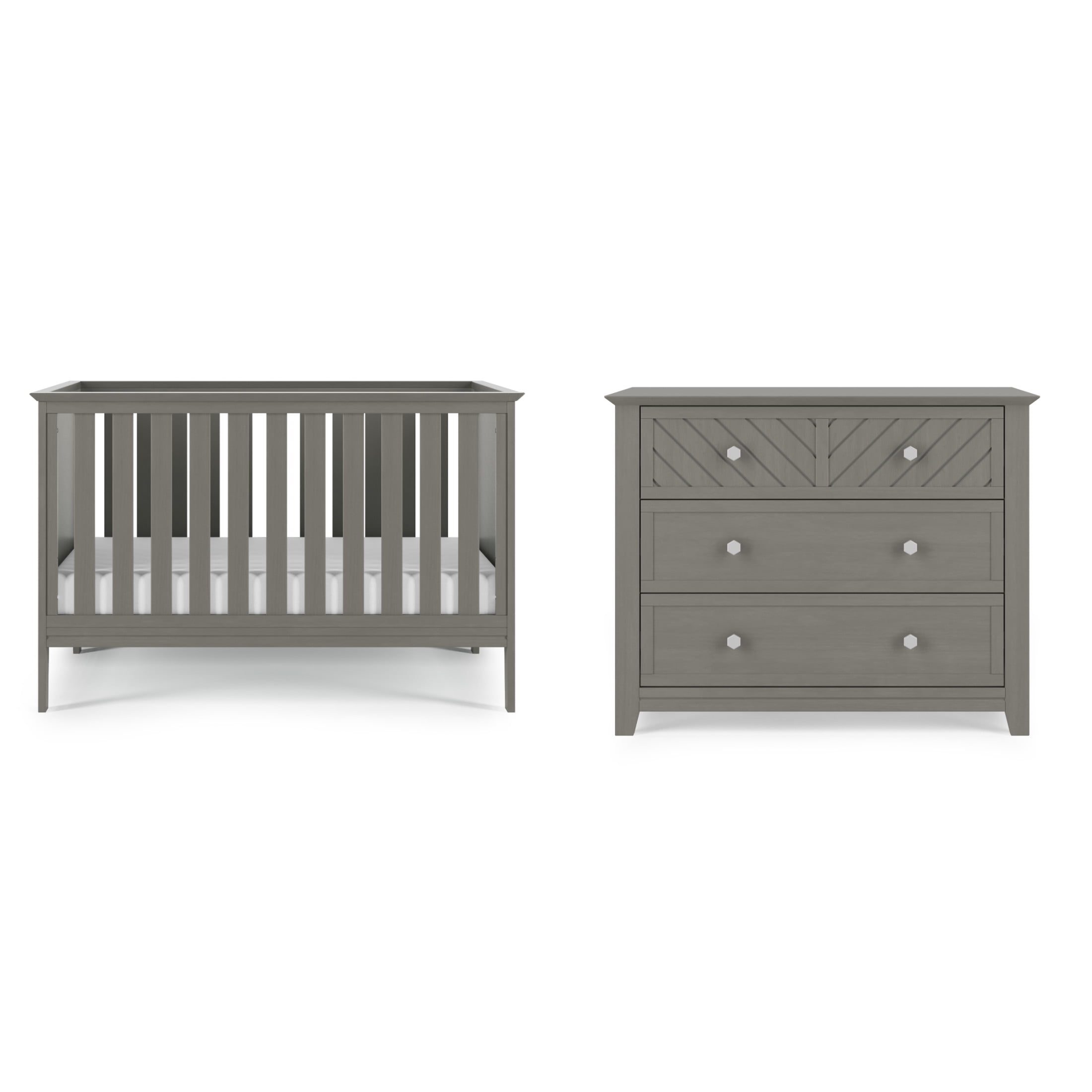 Child Craft Atwood Crib and Dresser Nursery Set, 3-in-1 Convertible ...