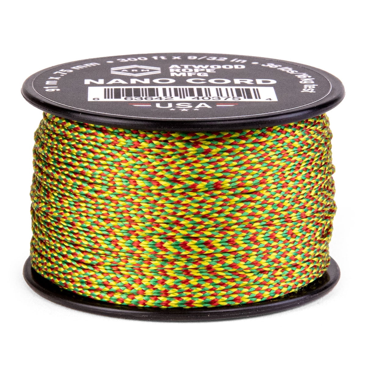 Atwood Rope MFG - .75mm Nano Cord - Jamaican Me Crazy - 300ft - Walmart.com