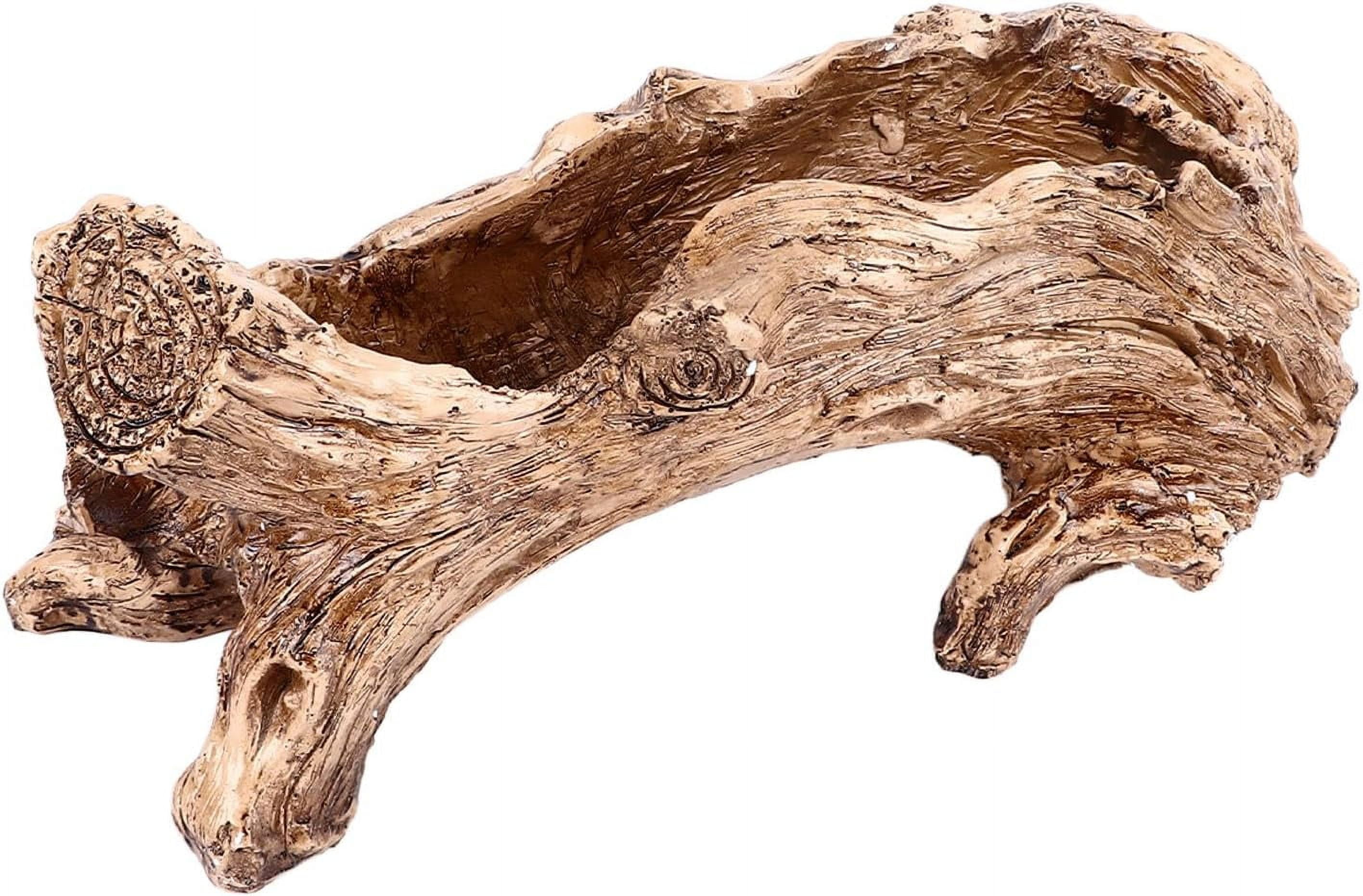 Atyhao Driftwood Planter Sculpture Multilayer Log Planter Artificial ...