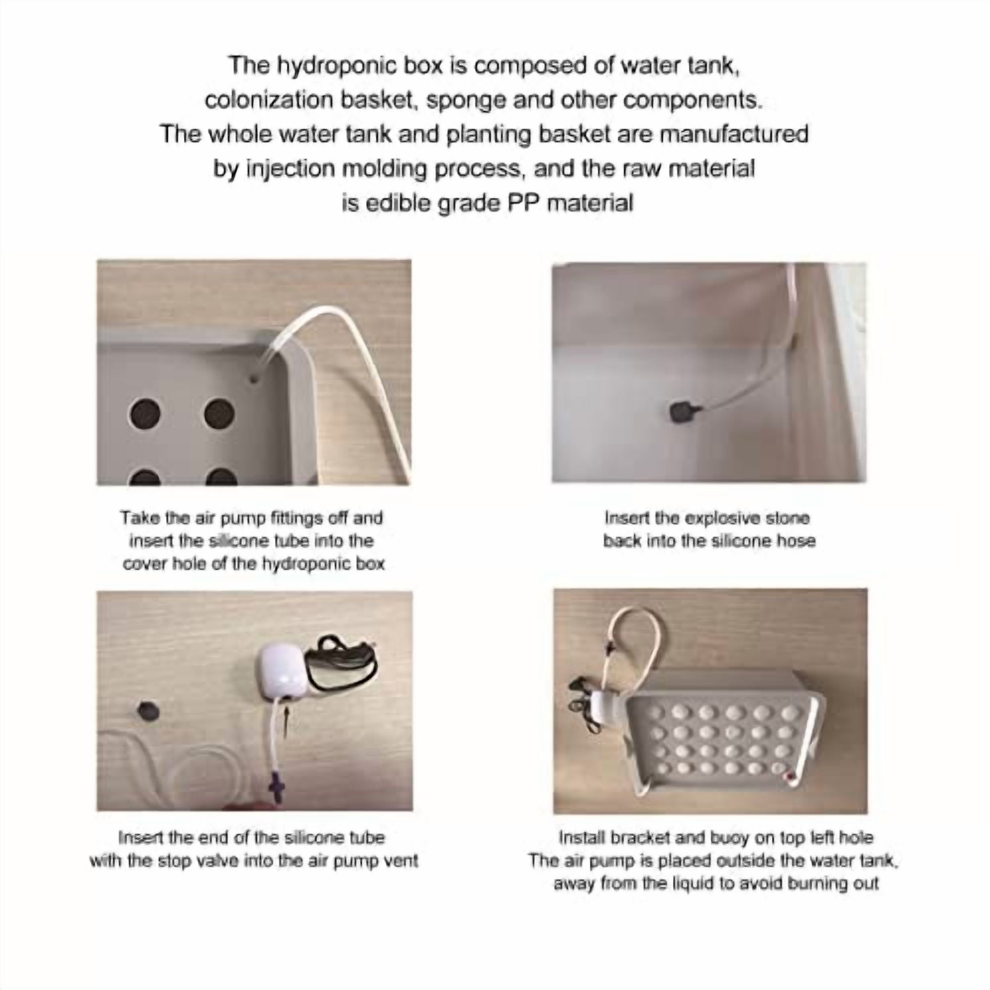 Atyhao Hydroponics Growing System, 24 Holes Gray Hydroponic System ...