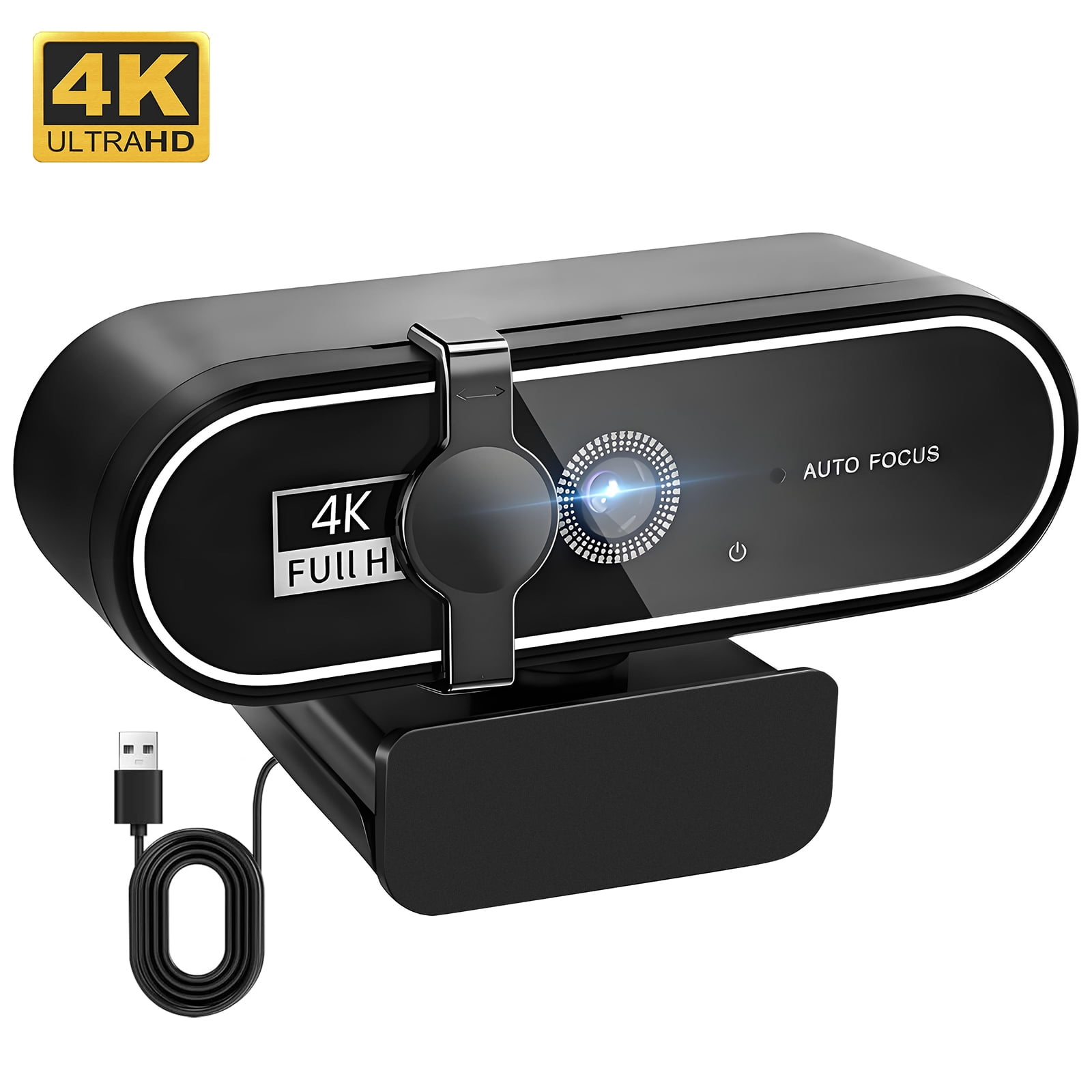 Atzeste Webcam 4K HD USB Autofocus PC Webcam with Dual Mics for Xbox ...