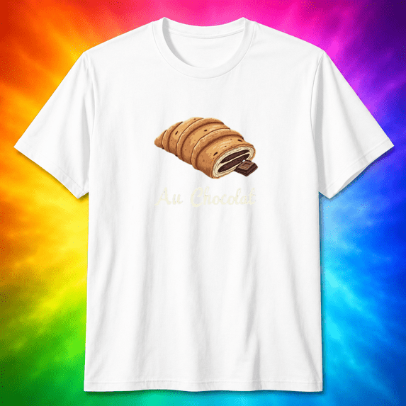Au Chocolat Pain au Chocolat Pastry French Foodie T-Shirt, for men ...