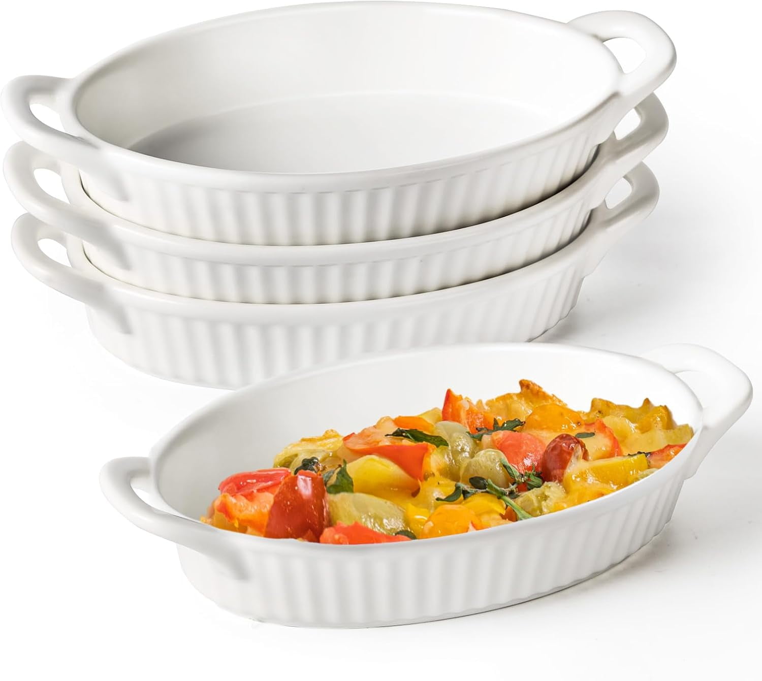 Au Gratin Baking Dishes,9-inch Ceramic Baking Dish Set with Handles ...