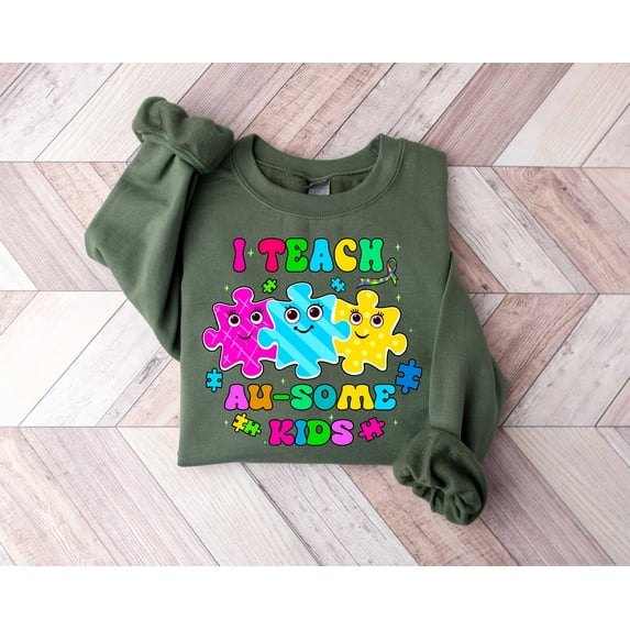 Au-Some Teacher, Autism Sweatshirt, Autism Awareness,Autism Acceptance ...