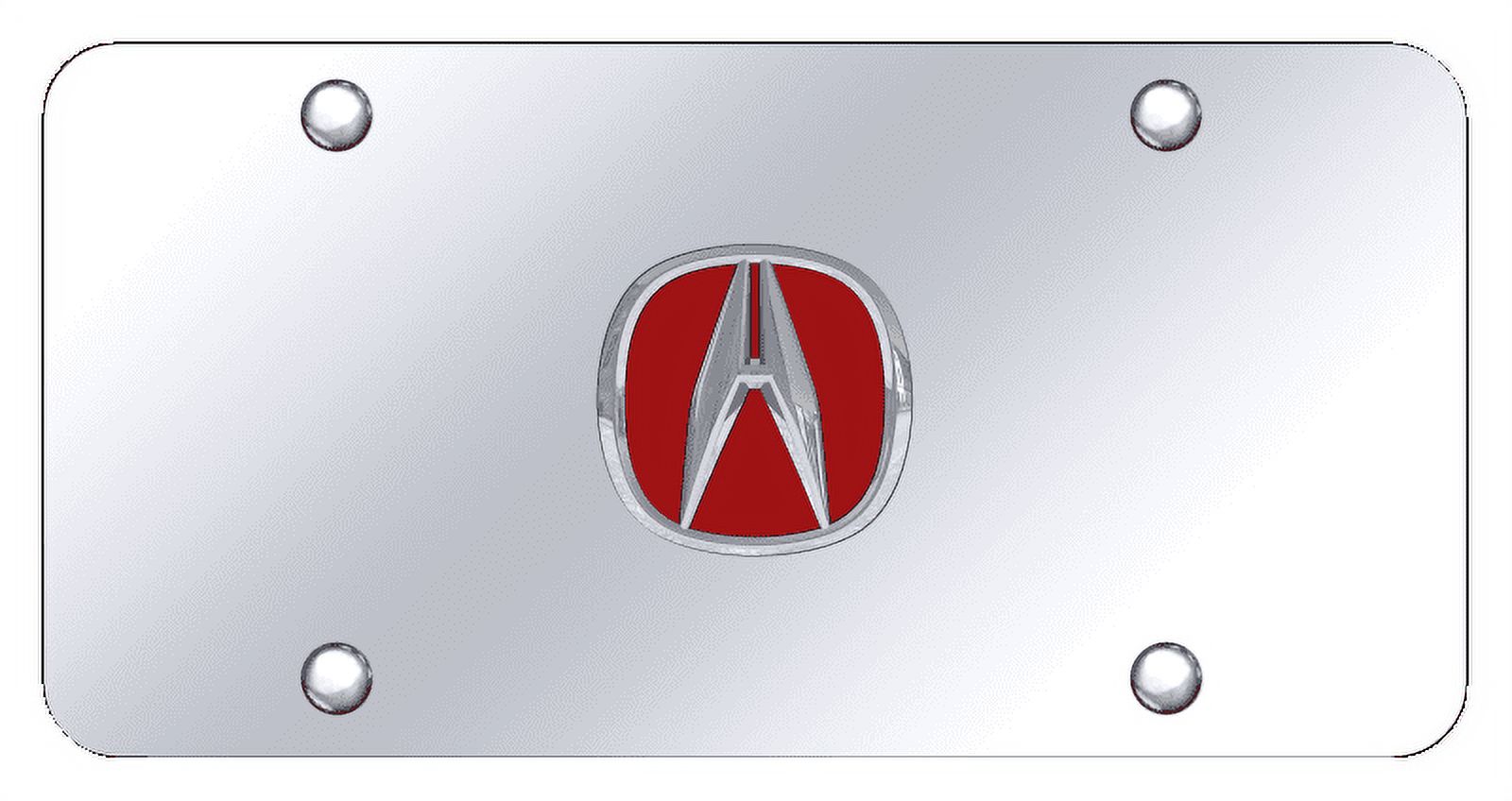Au-TOMOTIVE GOLD Acura Chrome/Red Logo on Chrome Plate - Walmart.com