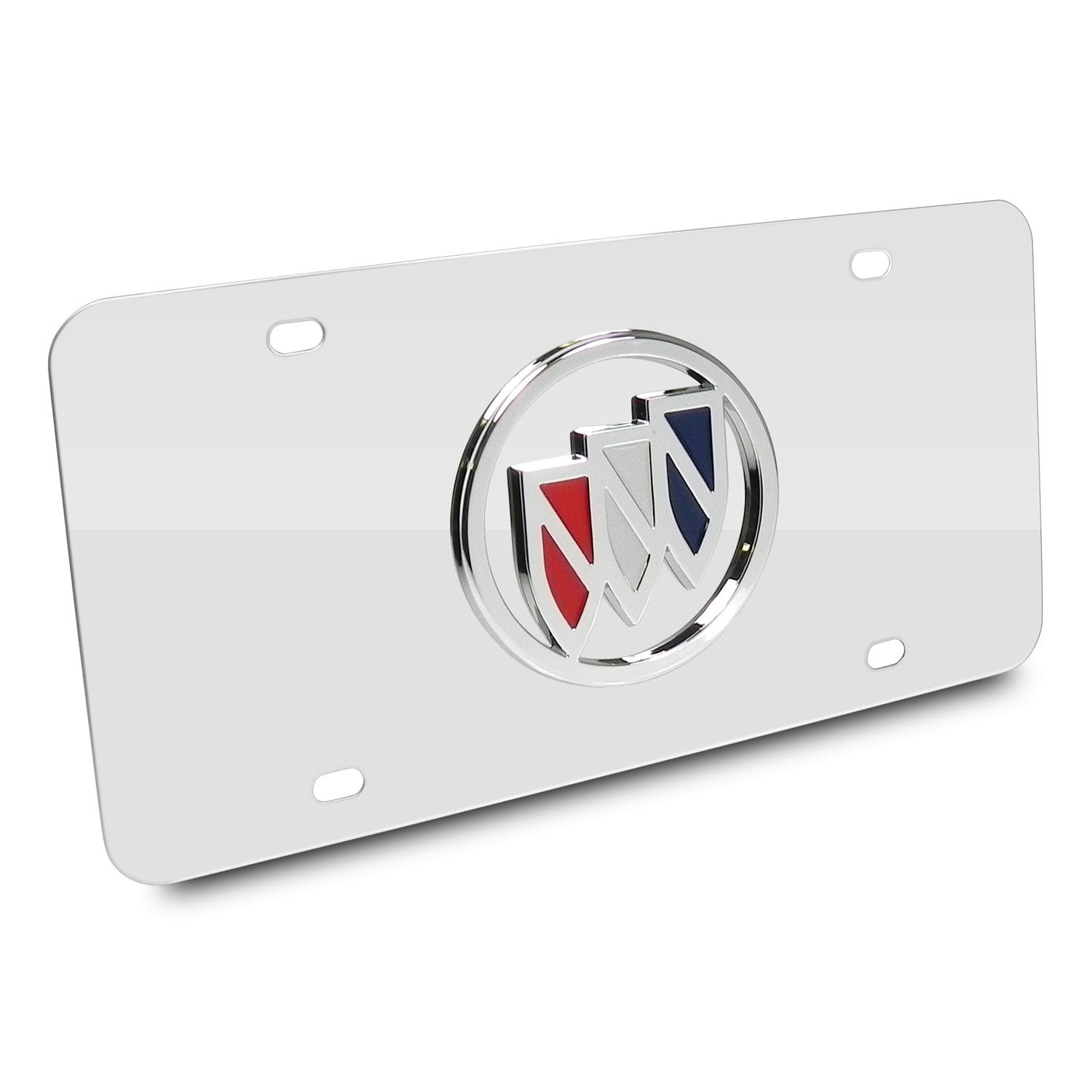 Au-TOMOTIVE GOLD Buick Tri-Color Fill Chrome Logo on Mirrored Plate C80 ...