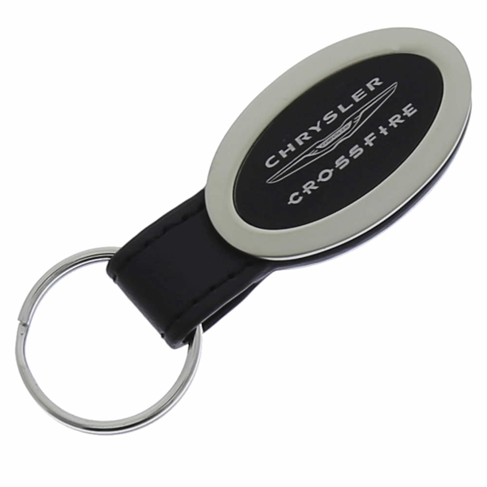 Au-TOMOTIVE GOLD Crossfire Black Oval Leather Key Fob - Walmart.com