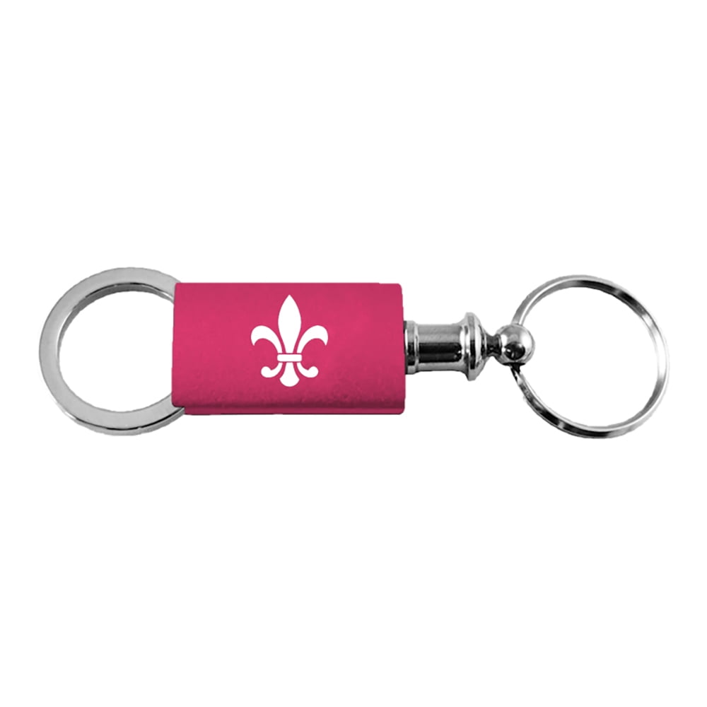 Au-TOMOTIVE GOLD Fleur De Lis Pink Anodized Aluminum Valet Key Fob ...