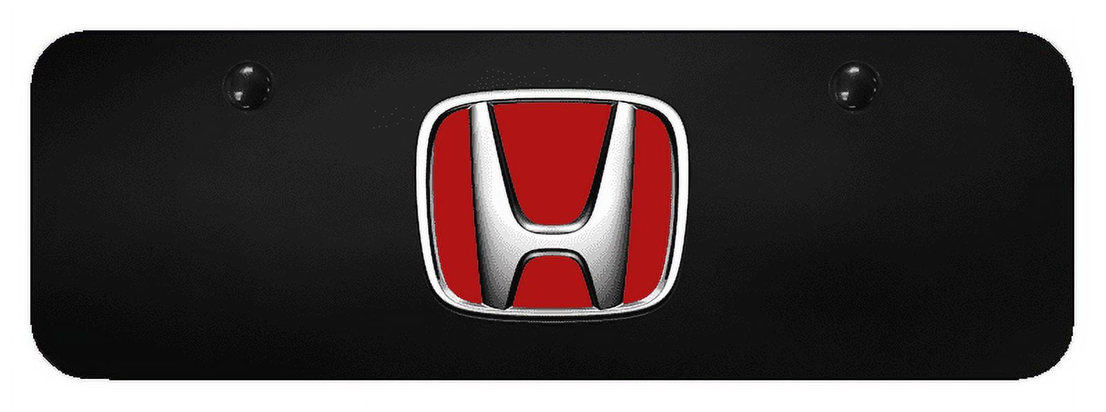 Au-TOMOTIVE GOLD Honda Logo Red Fill Chrome on Black Mini-Plate ...