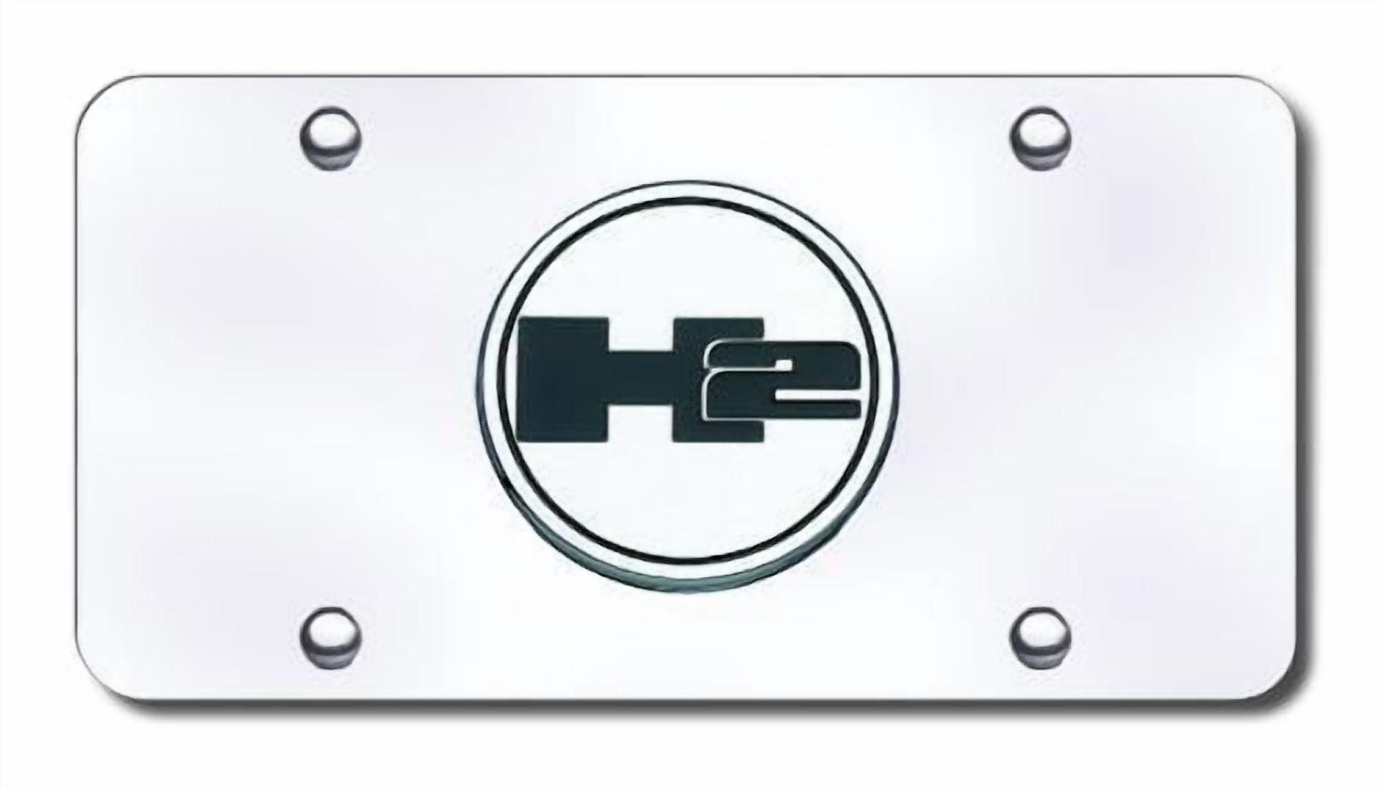 Au-TOMOTIVE GOLD Hummer H2 Logo on Chrome Stainless Steel License Plate ...