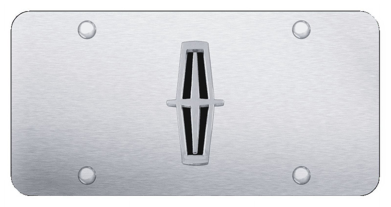 Au-TOMOTIVE GOLD Lincoln Chrome/Black Logo on Brushed Plate - Walmart.com
