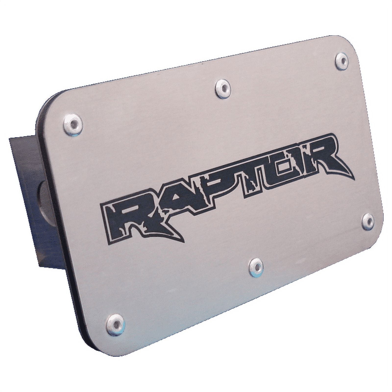Au-TOMOTIVE GOLD Raptor Laser Etched Hitch Plug - Brushed Stainless ...