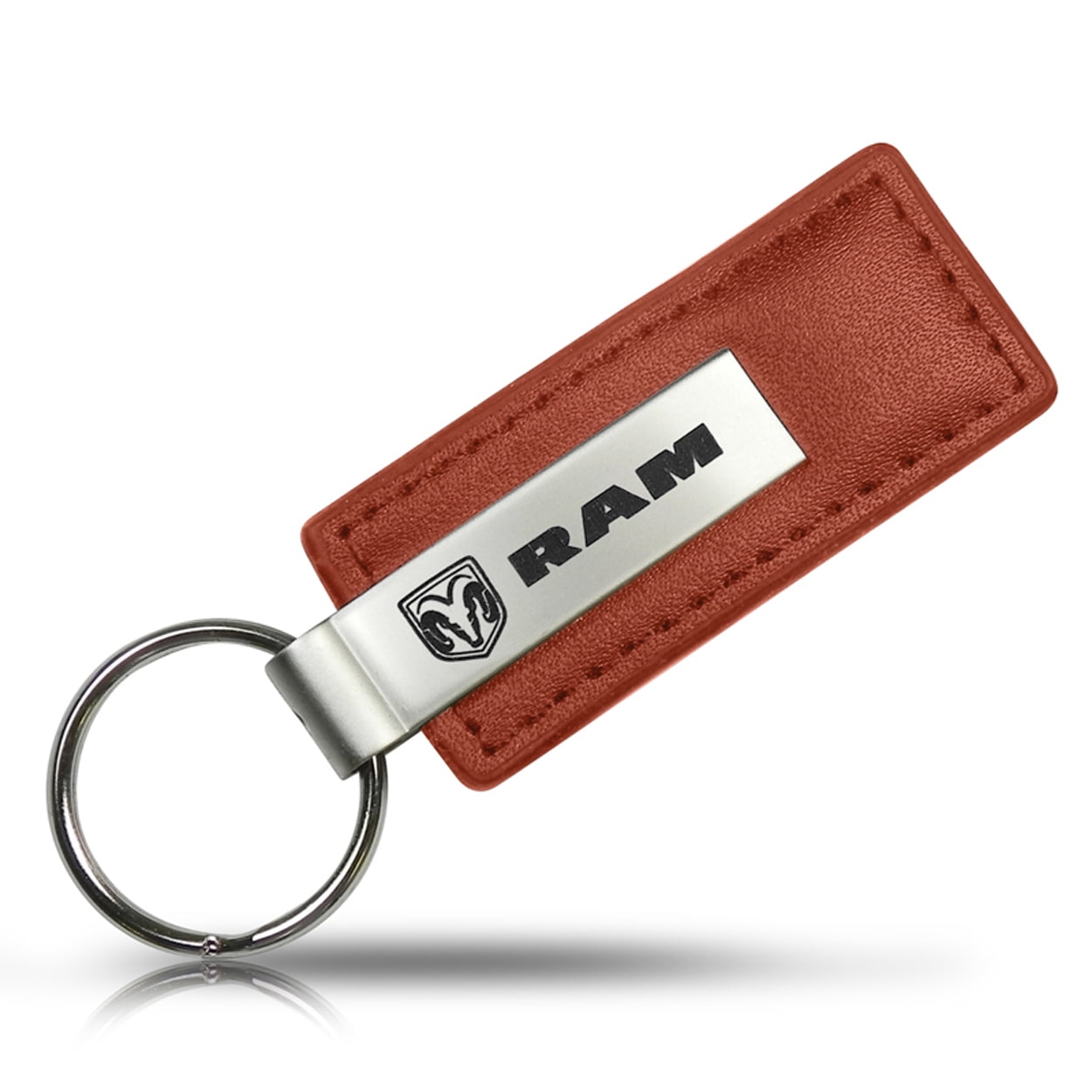 Au-Tomotive Gold Dodge Ram Brown Leather Key Fob Authentic Logo ...