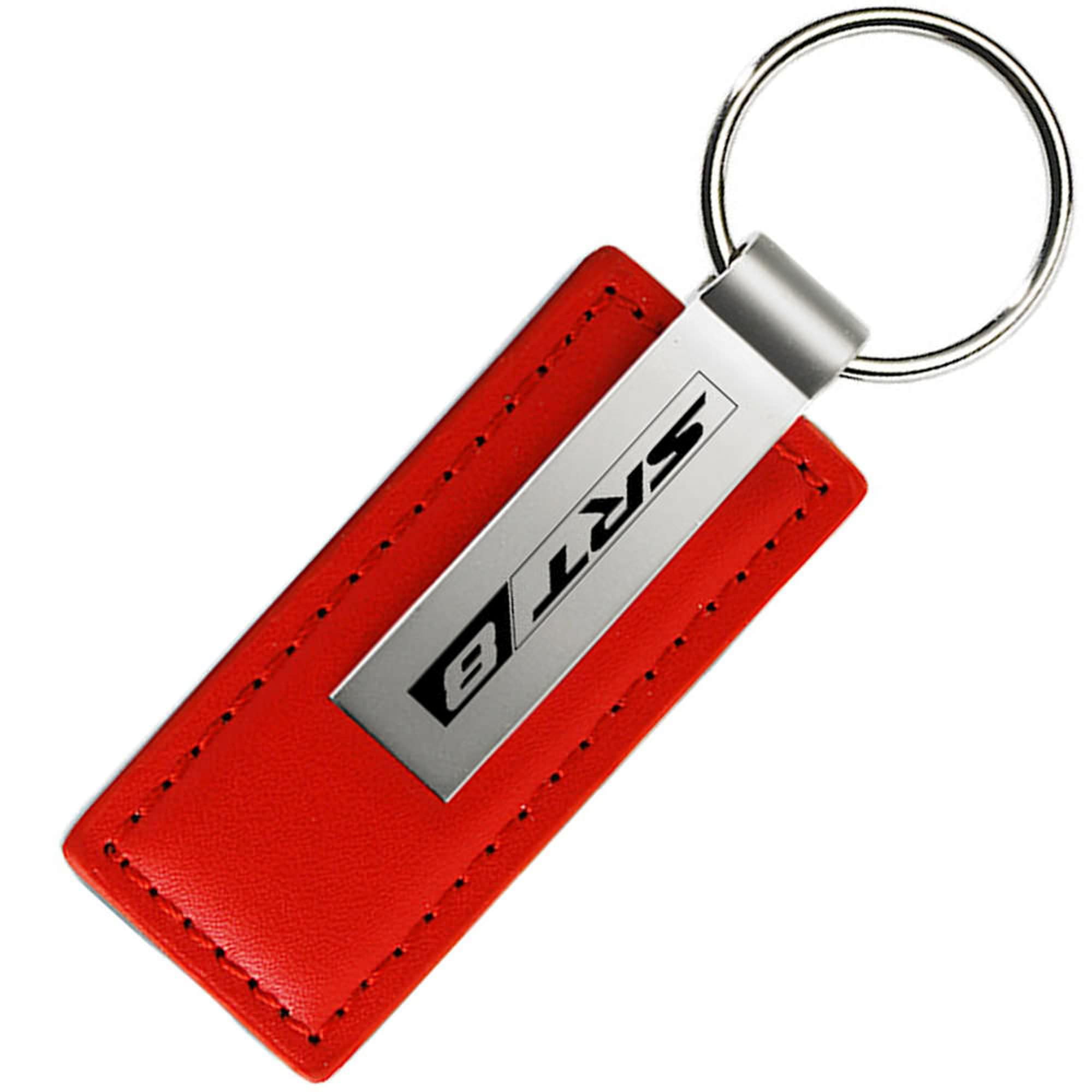 Au-Tomotive Gold SRT8 Red Leather Key Chain [Authorized Seller ...