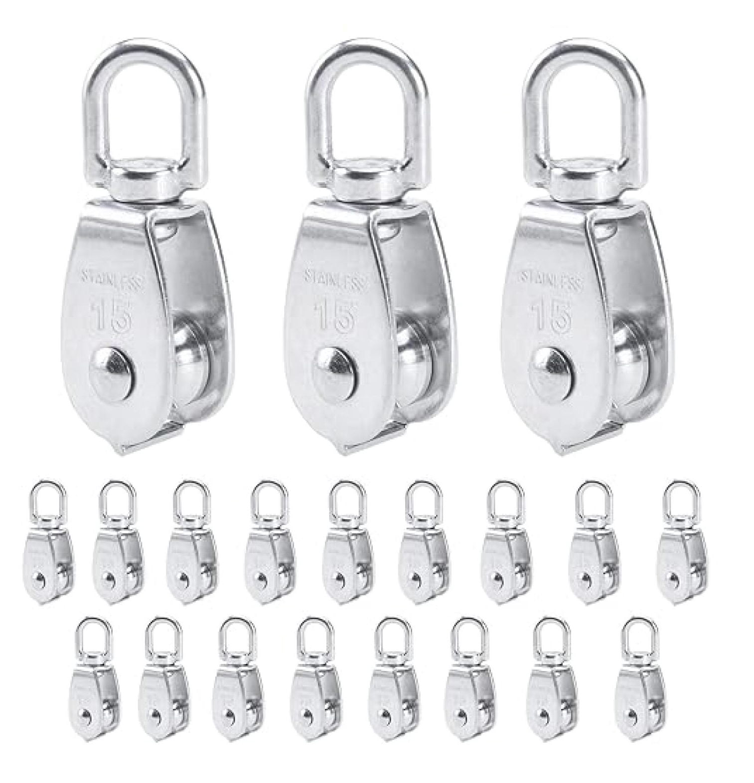 AuInLand 304 Stainless Steel Single Pulley Block M15 Wire Rope Pulley ...