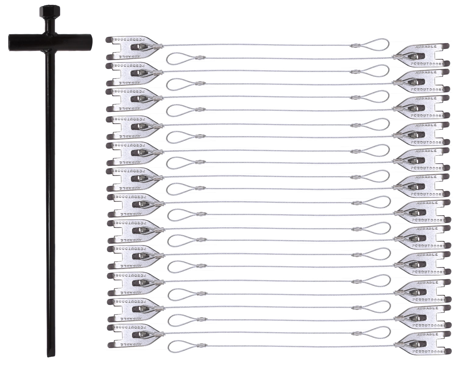 AuSable Heavy Duty 15" Ground Cable Stake Package with Black Driver for ...