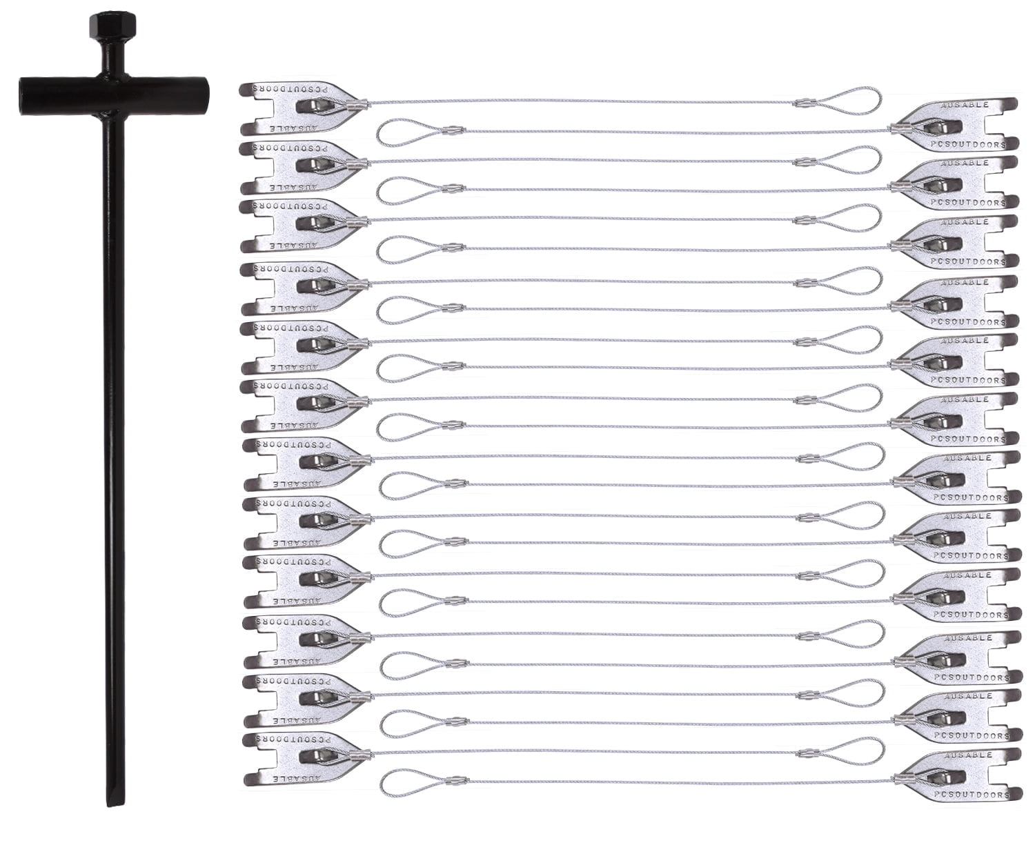 AuSable Heavy Duty 15" Ground Cable Stake Package with Black Driver for ...